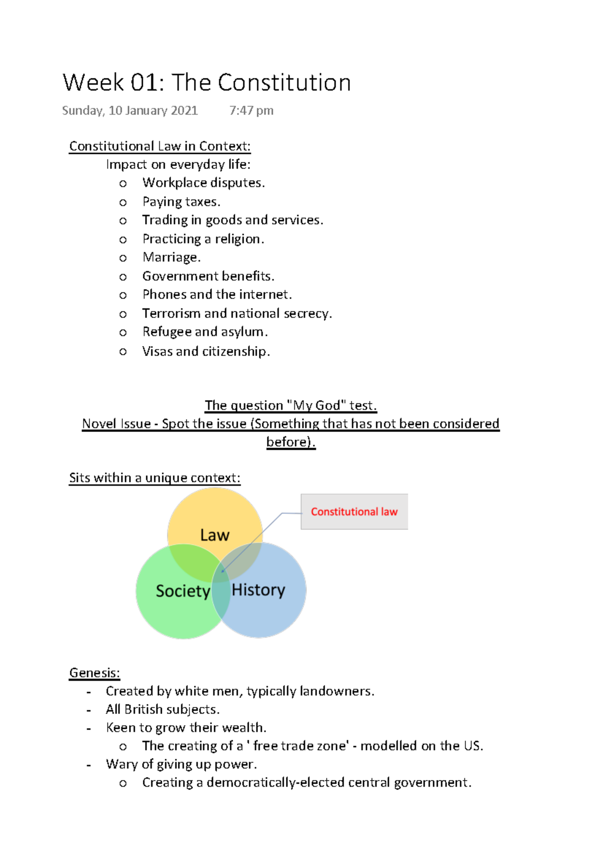Week 01 The Constitution - Constitutional Law in Context: Impact on ...