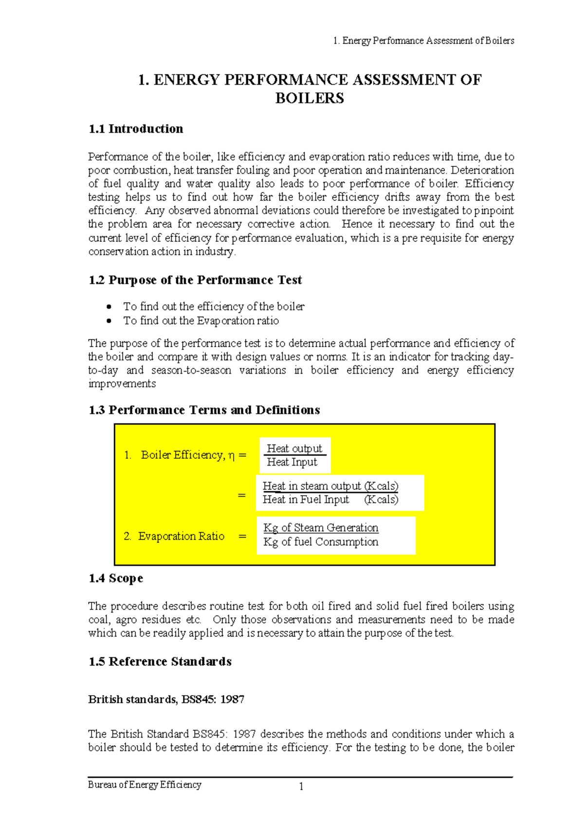 4.1 Boiler - NOTES - 1. ENERGY PERFORMANCE ASSESSMENT OF BOILERS 1 ...