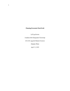 SCS 200 Second Rough Draft - Planning Document Second Rough Draft ...