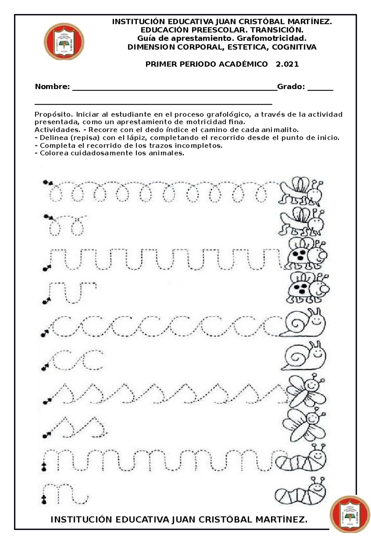Guias DE Aprestamiento. Primer Periodo 2.021 (1) - INSTITUCIÓN ...