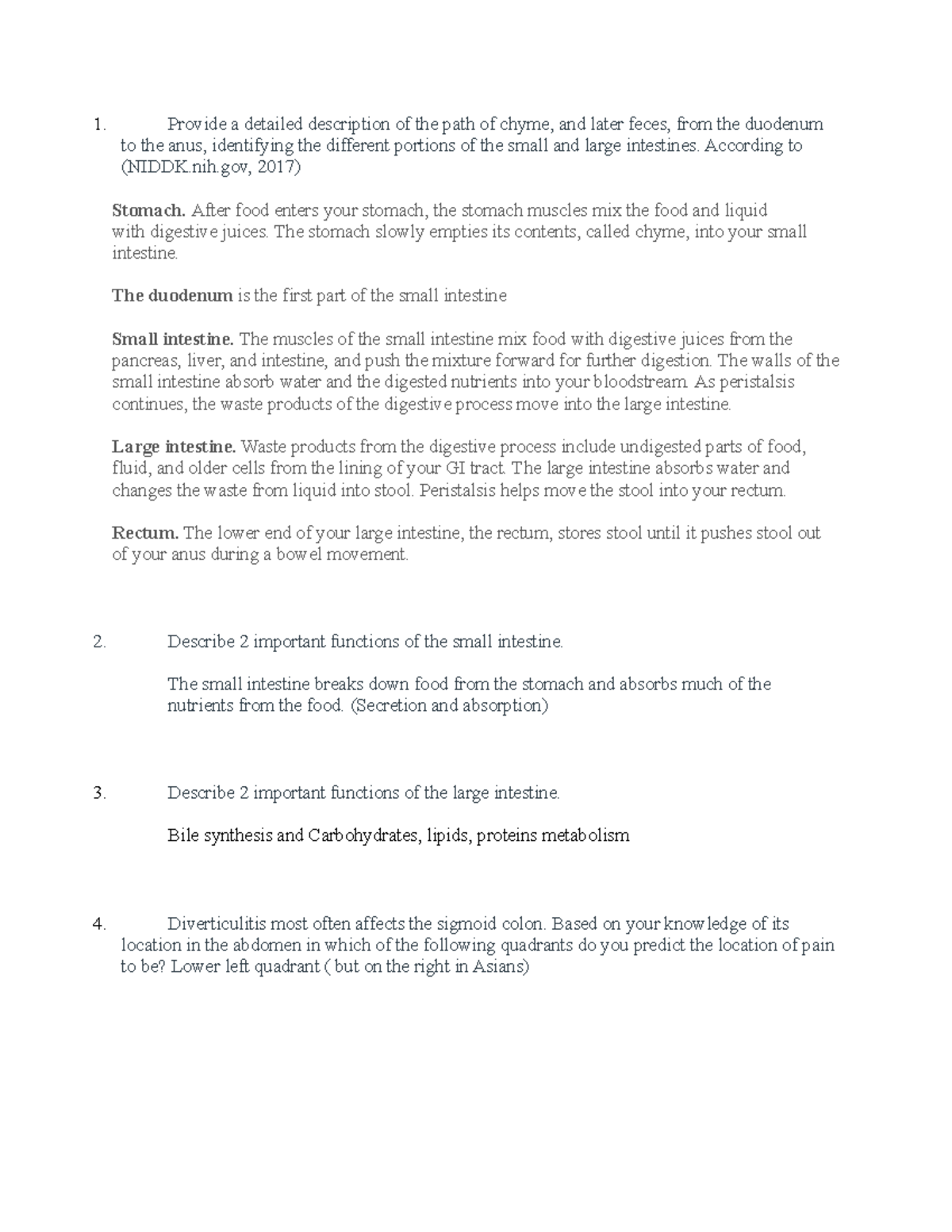 BIOS256 week 2 case study for digestive system - Provide a detailed ...