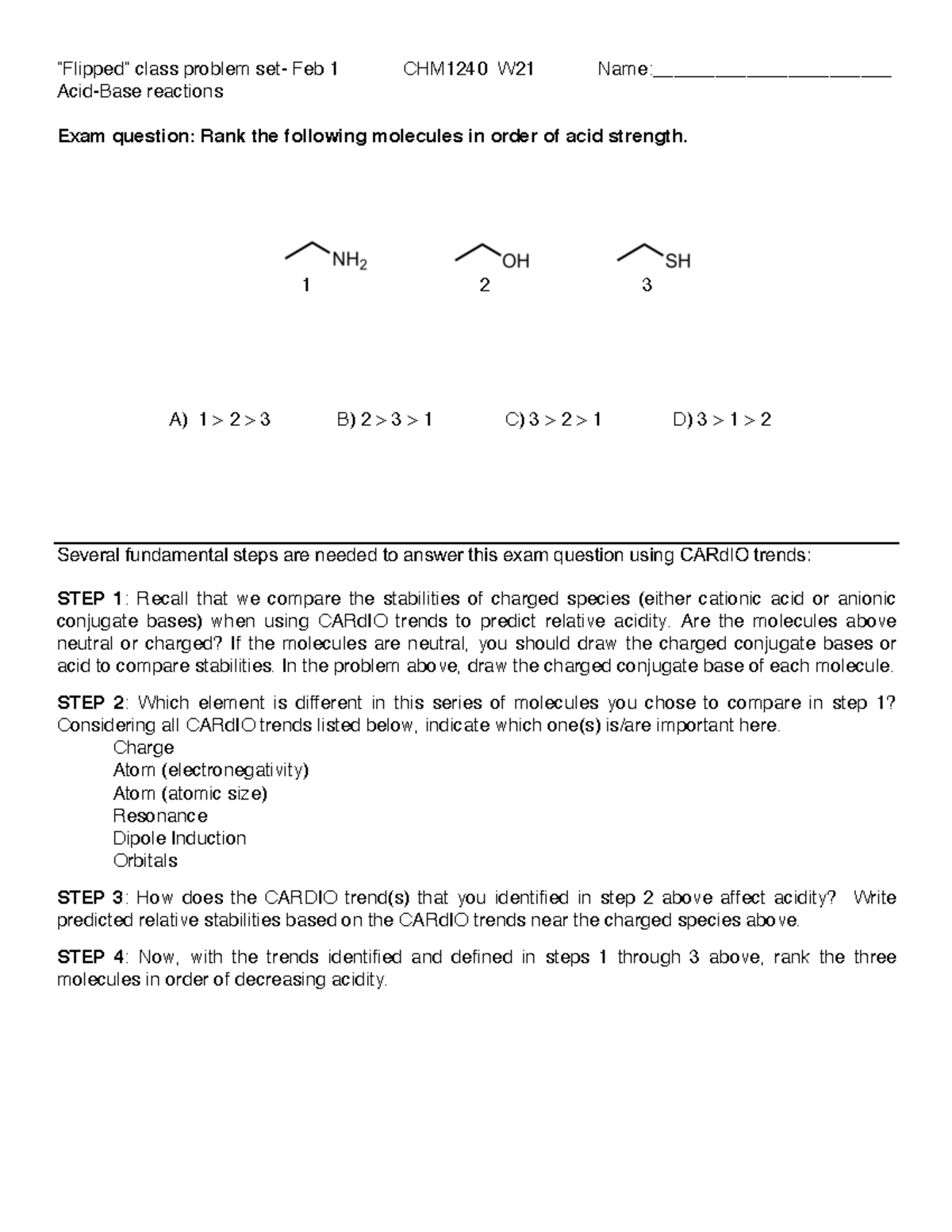 Flipped Class Notes - “Flipped” class problem set- Feb 1 CHM1240 W 21 ...