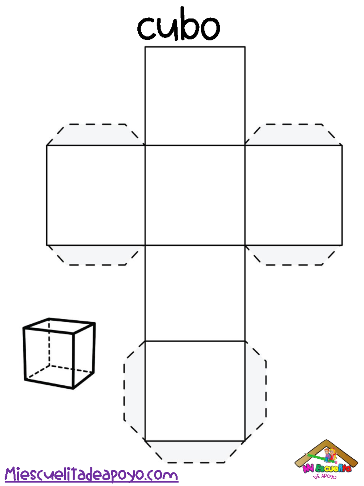 Cuerpos geometricos para armar - mateamticas primaria - cubo Prisma ...