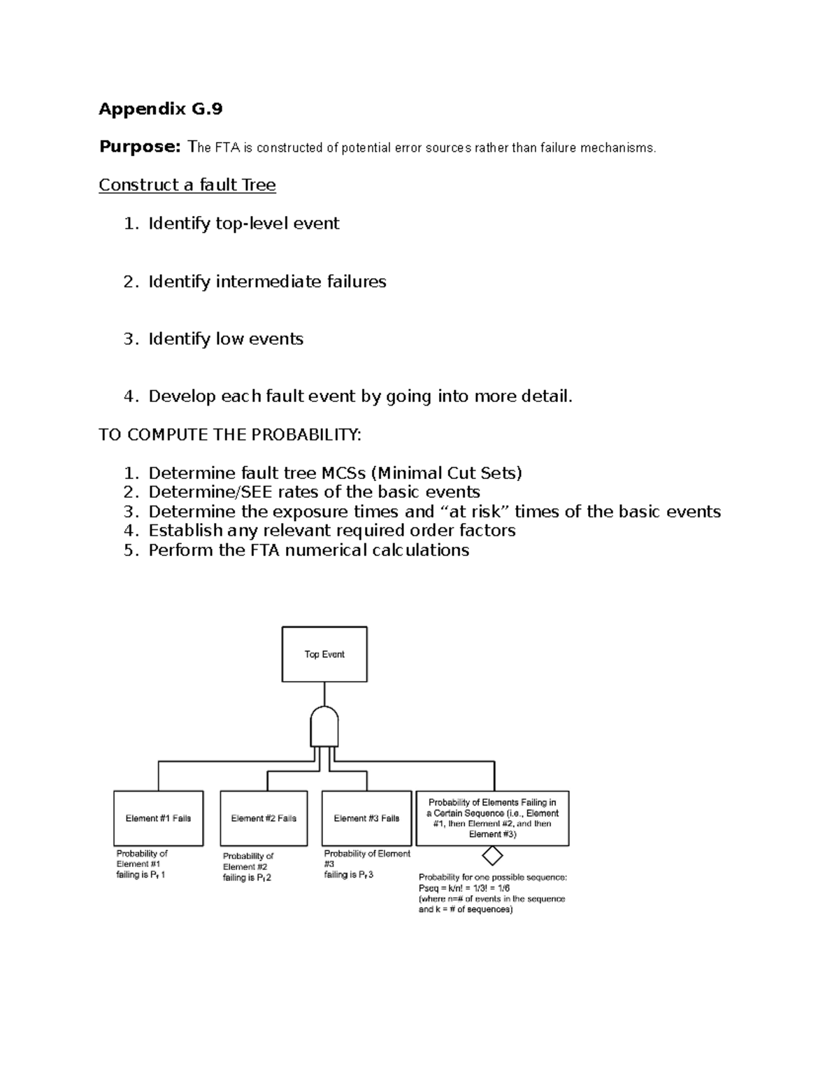 Appendix G - Purpose: The FTA is constructed of potential error sources rather than failure ...