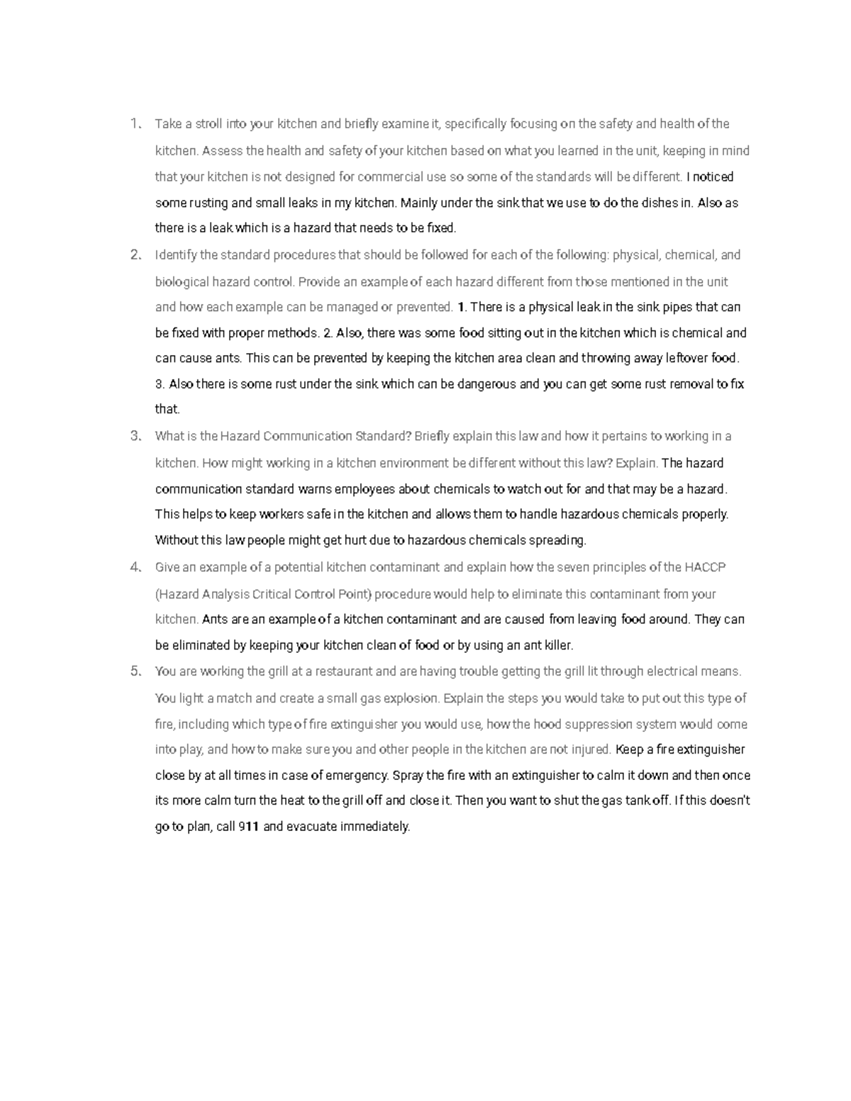 Critical thinking questions 1 - 1. Take a stroll into your kitchen and ...