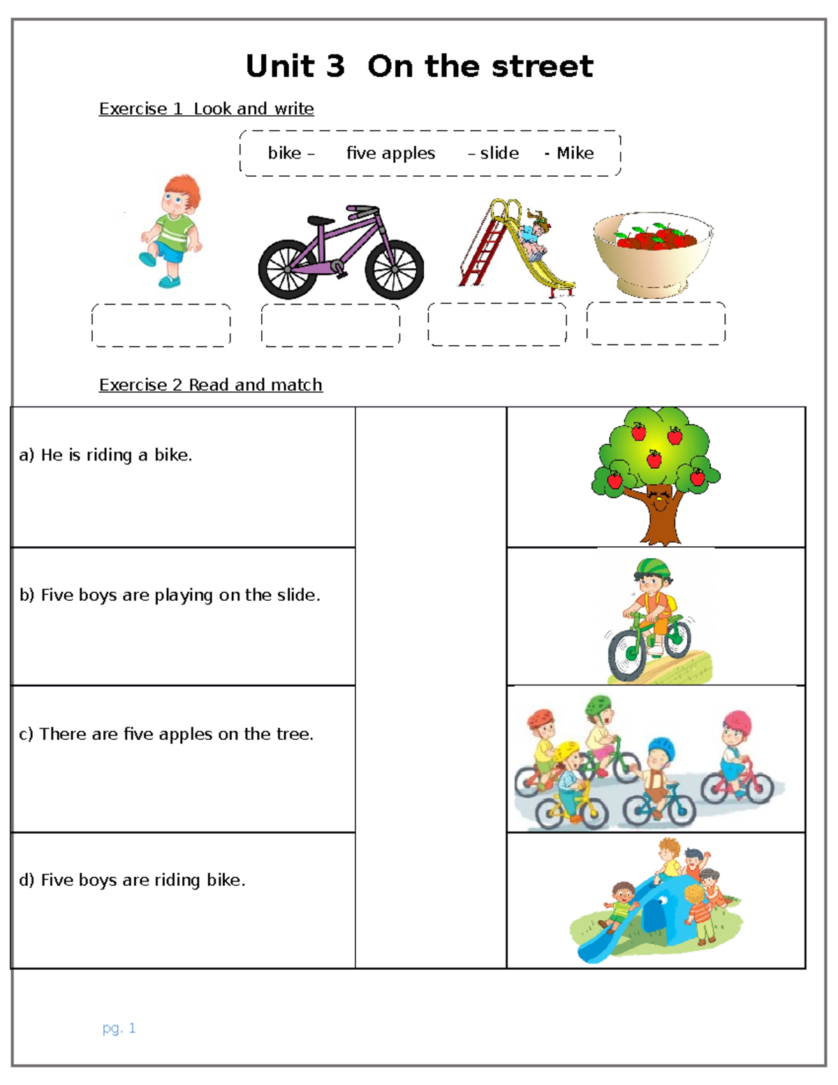 Bài tập lớp 2 Macmillan Unit 3 - Exercise 1 Look and write Exercise 2 ...