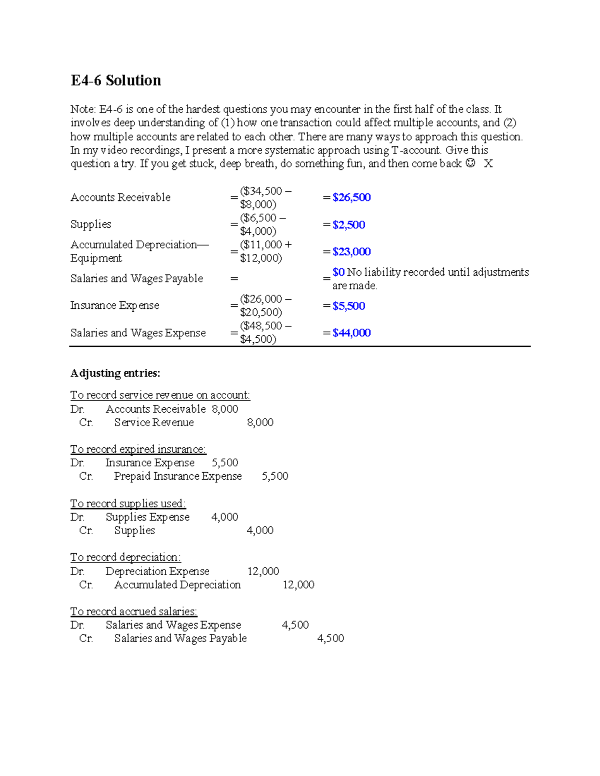 E4-6 Solutions Updated - COMM 293 - UBC - Studocu