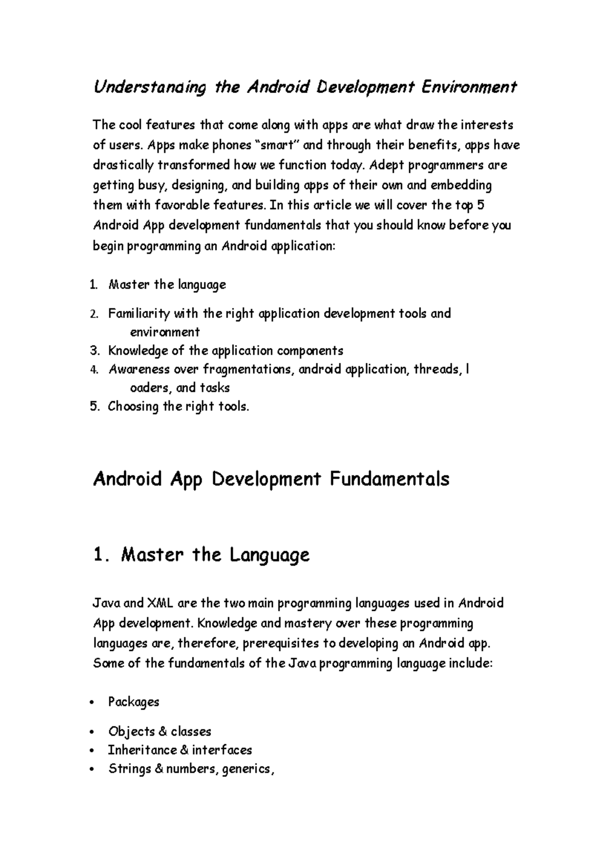 Understanding the Android Development Environment - Apps make phones ...