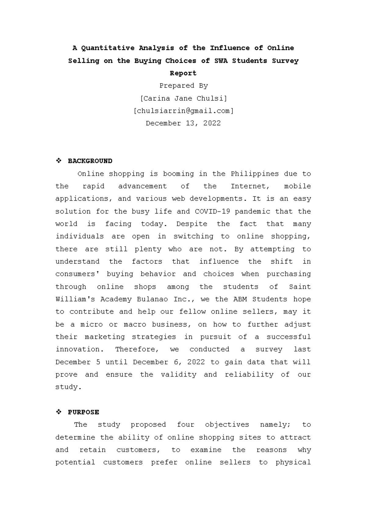 EAPP Survey Report - A Quantitative Analysis of the Influence of Online ...