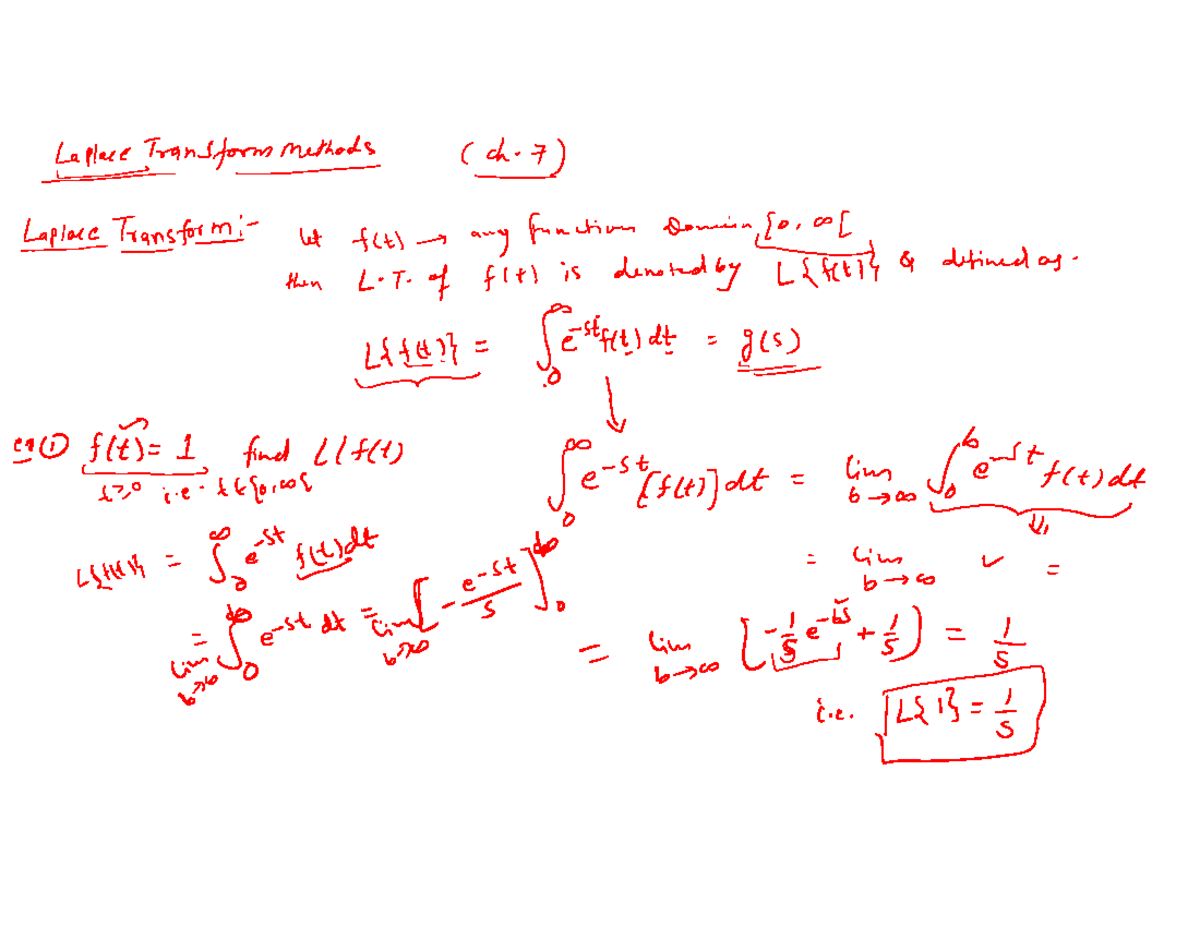 Laplace 7 - Bsc(H) Mathematics - Studocu