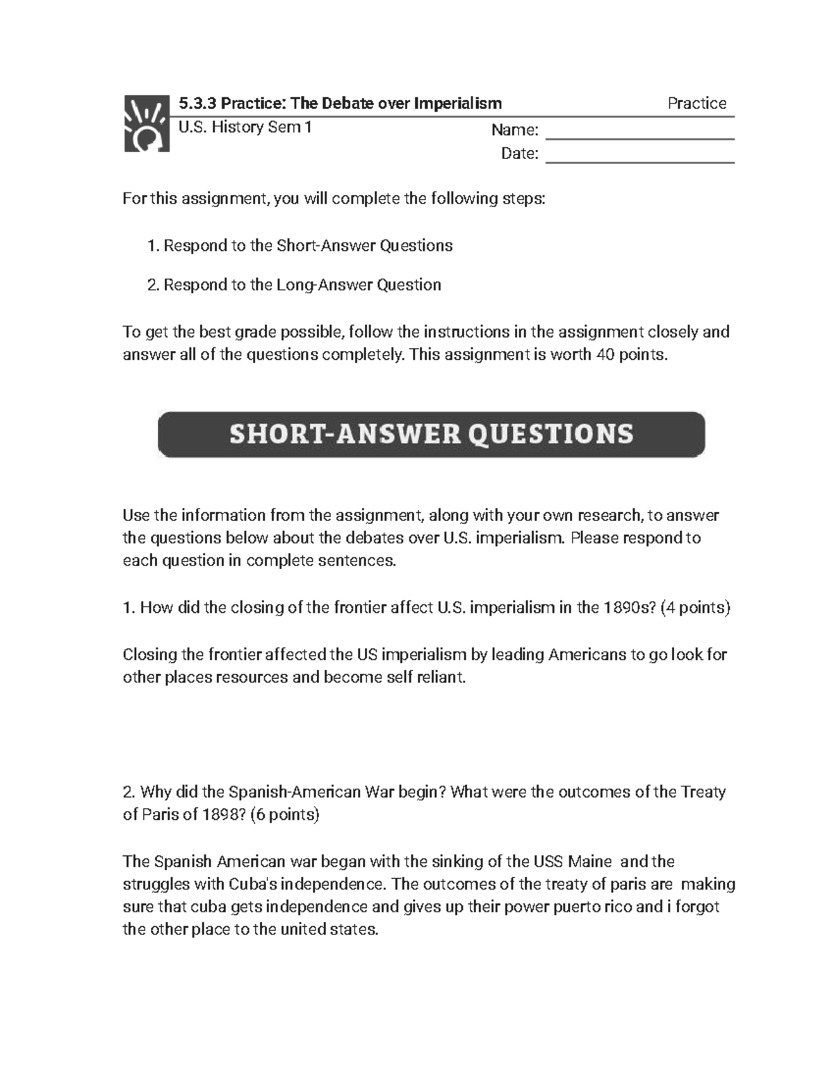 5.3.3 Practice - The Debate over Imperialism (Practice) - 5.3 Practice ...