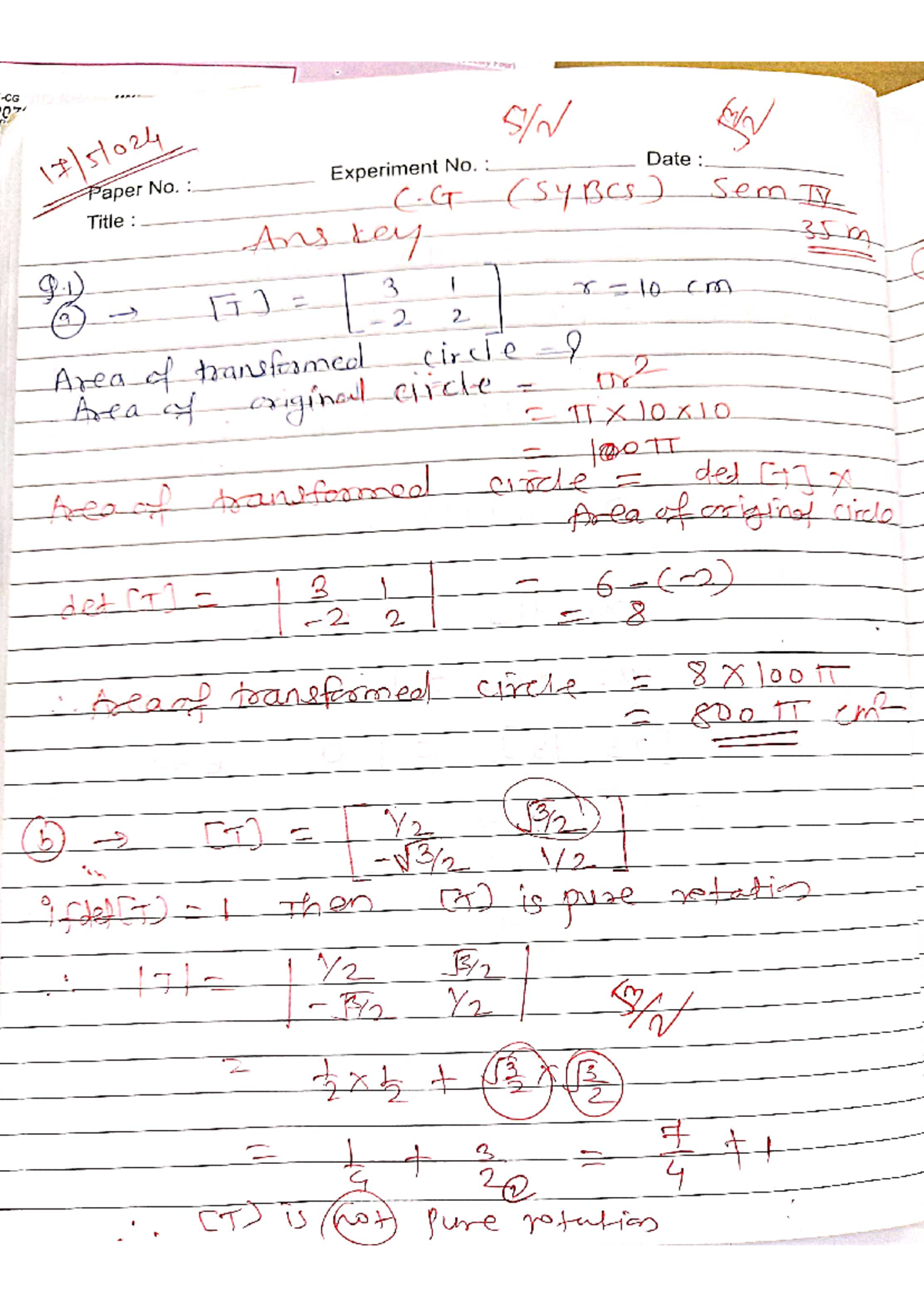 Solution computational geometry - to Experiment No. : Date : Paper No ...