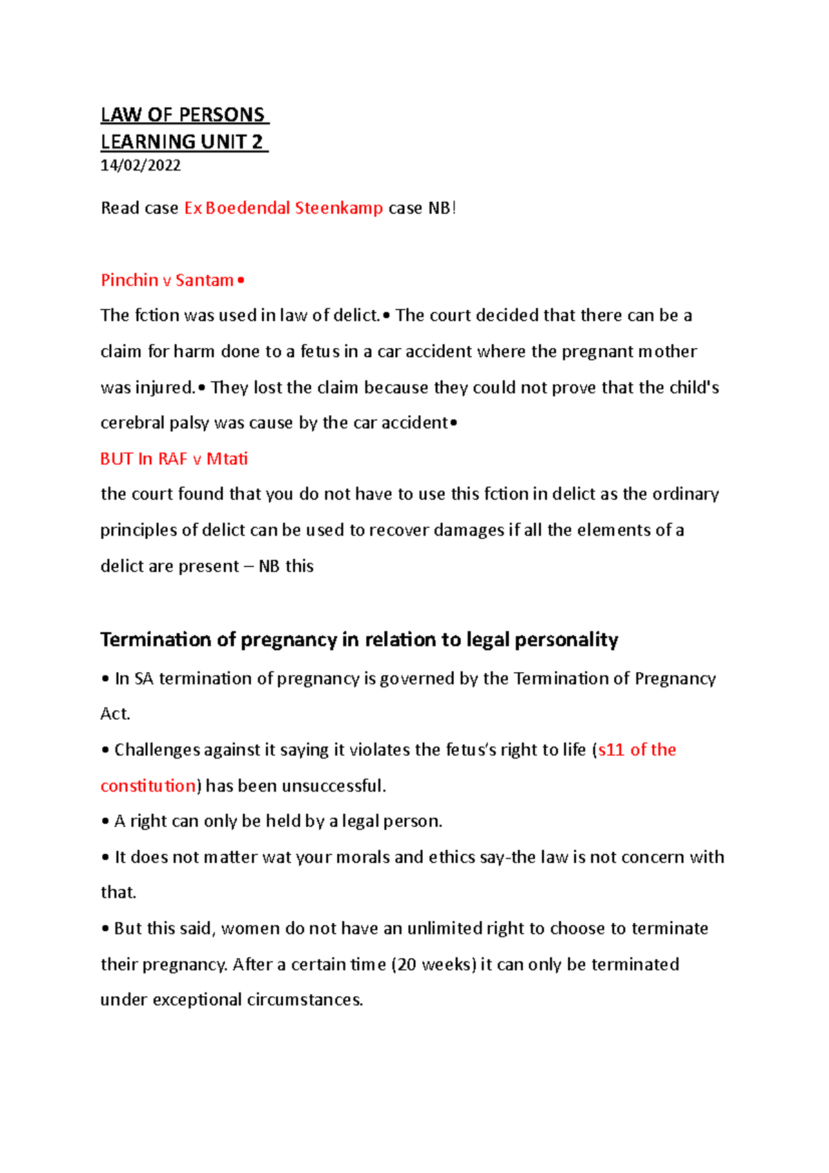 Law Of Persons Chapter 1-4 Upadated Notes - LAW OF PERSONS LEARNING ...