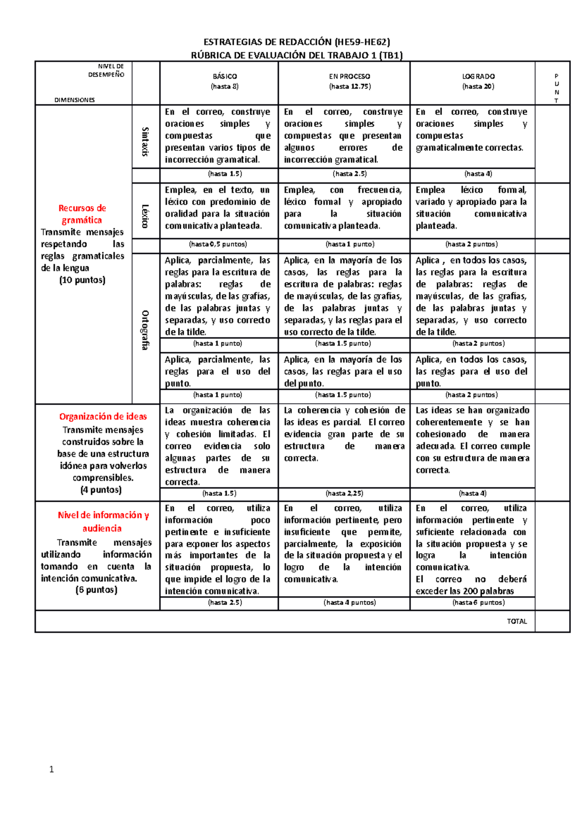 Qqqwe - redacc - ESTRATEGIAS DE REDACCIÓN (HE59-HE62) RÚBRICA DE ...