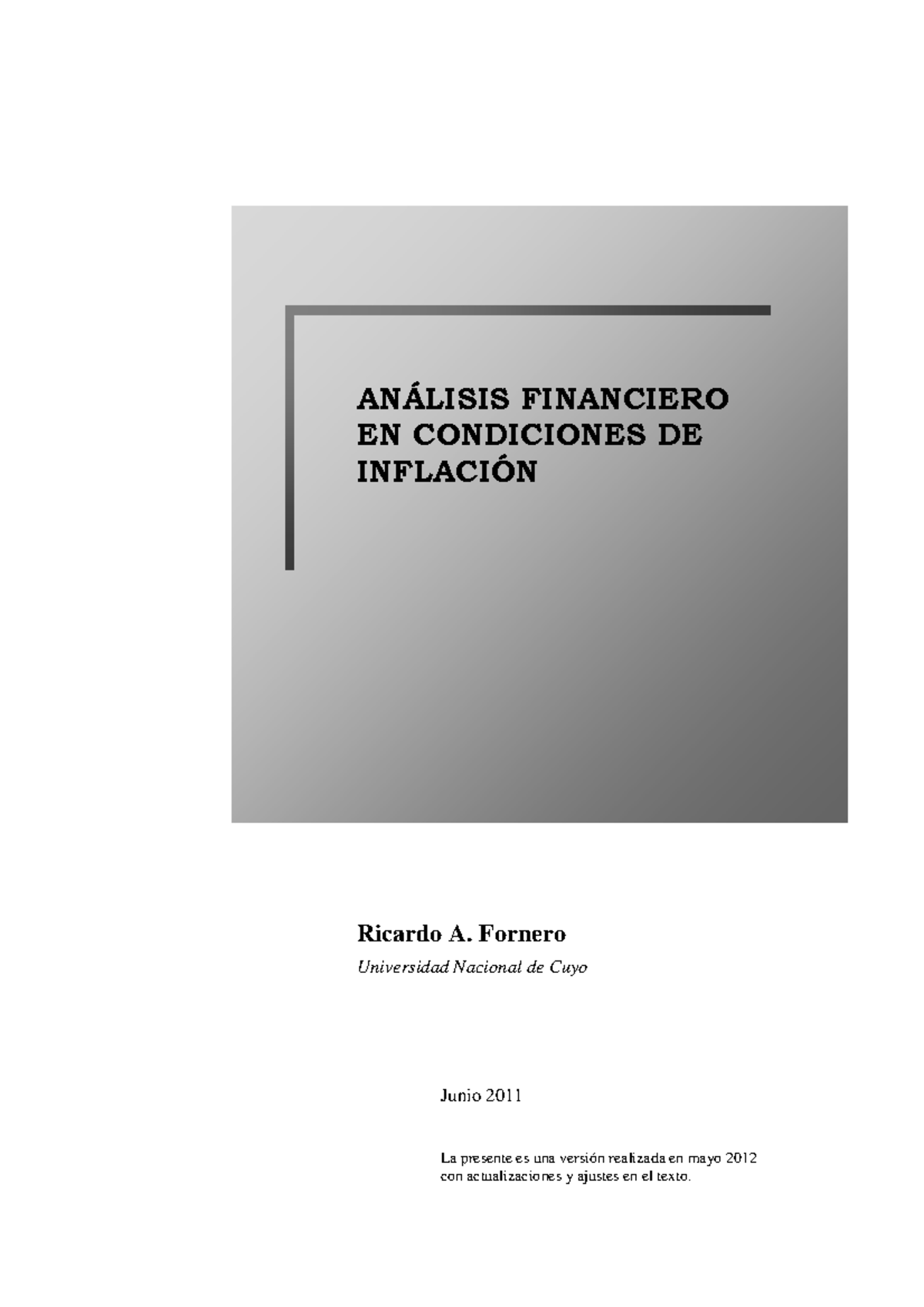 Analisis Financiero en Condiciones Inflacionarias - Ricardo Fornero ...