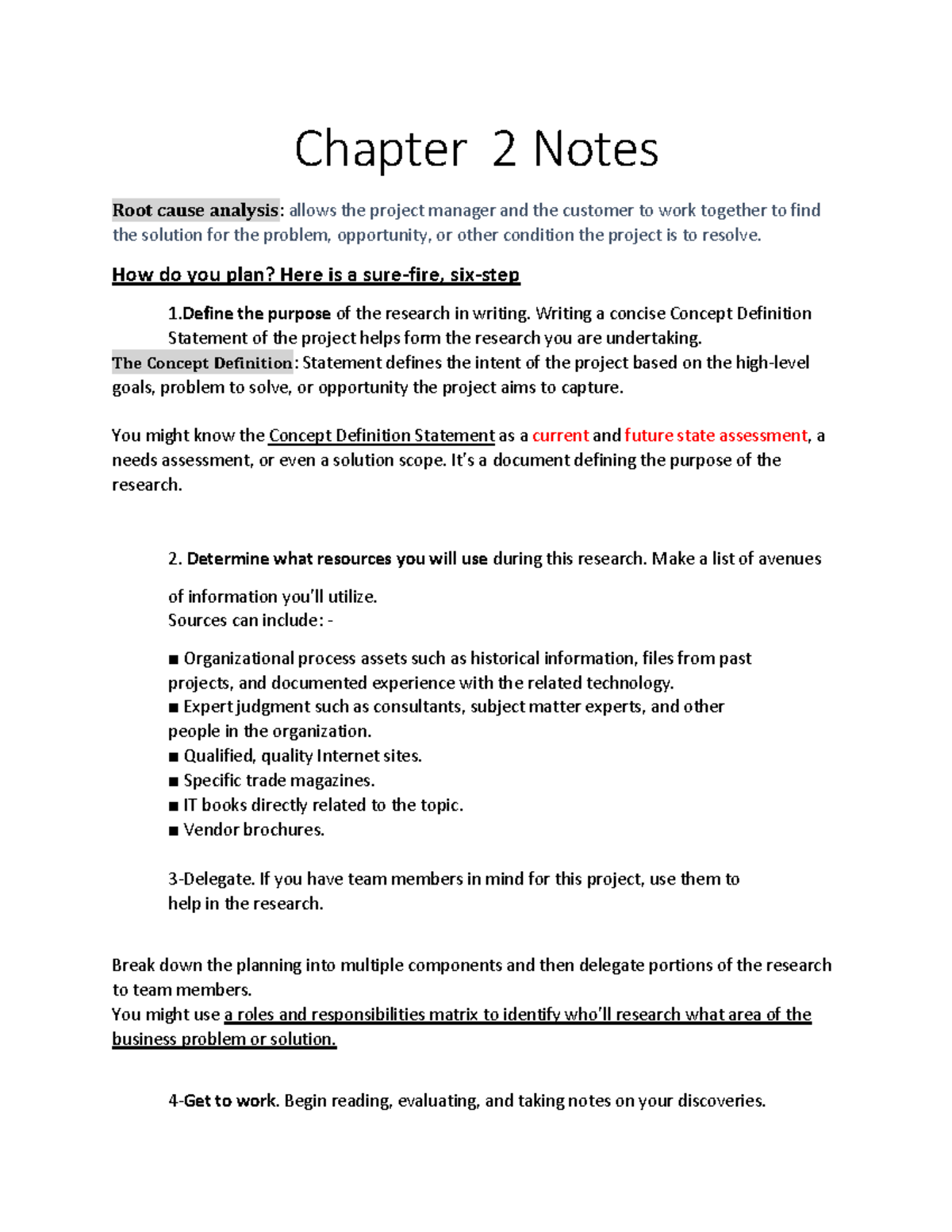Ch2 notes - Summary of chapter 2 - Chapter 2 Notes Root cause analysis ...