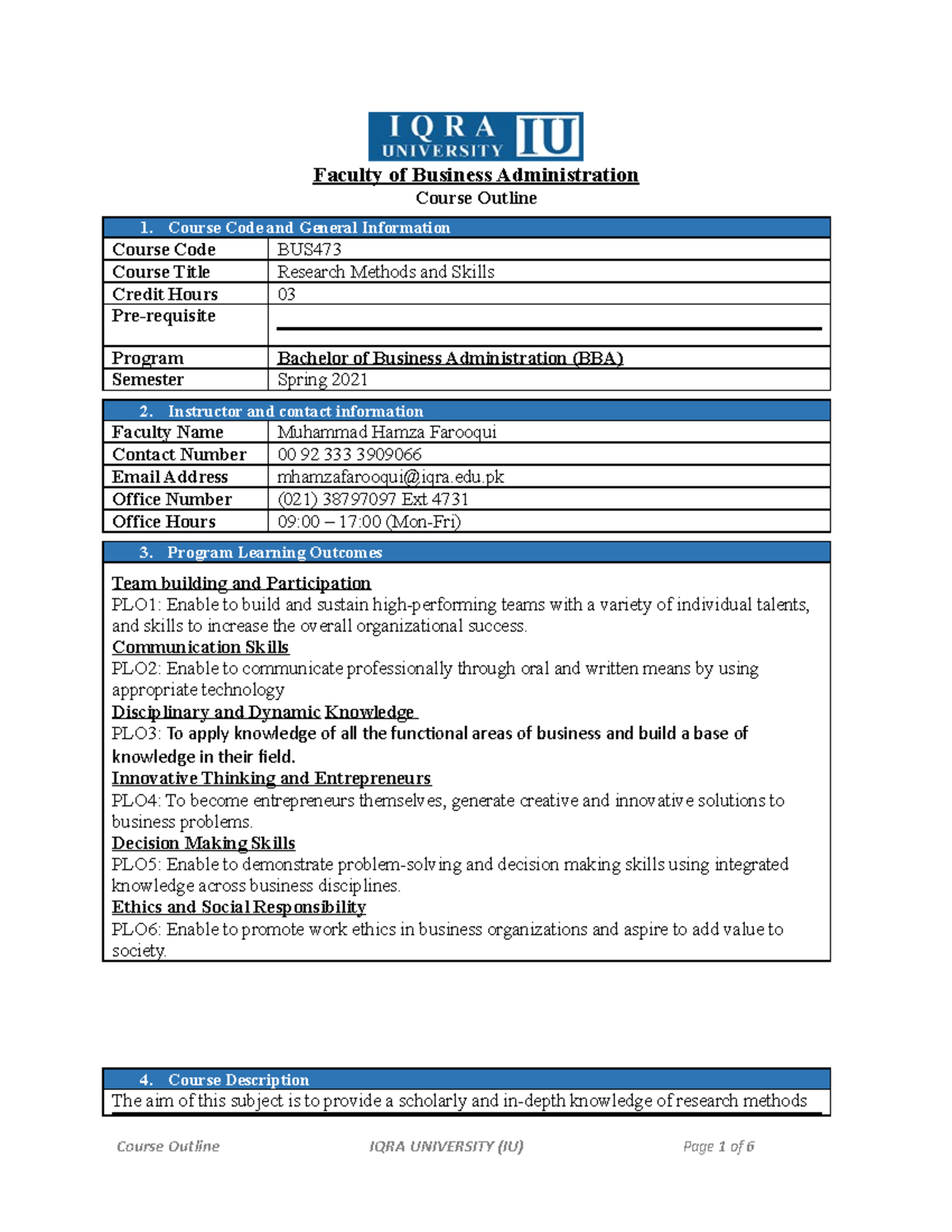 BBA -Research Methods and Skills - Faculty of Business Administration ...