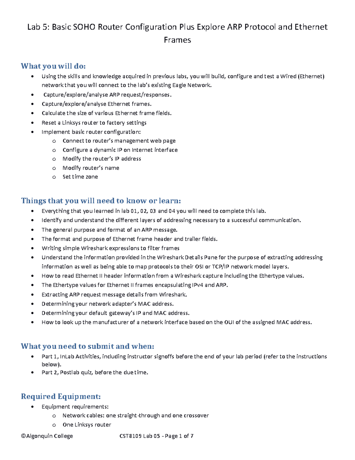 Lab 05 - In Lab Activities-V4 - Lab 5: Basic SOHO Router Configuration ...