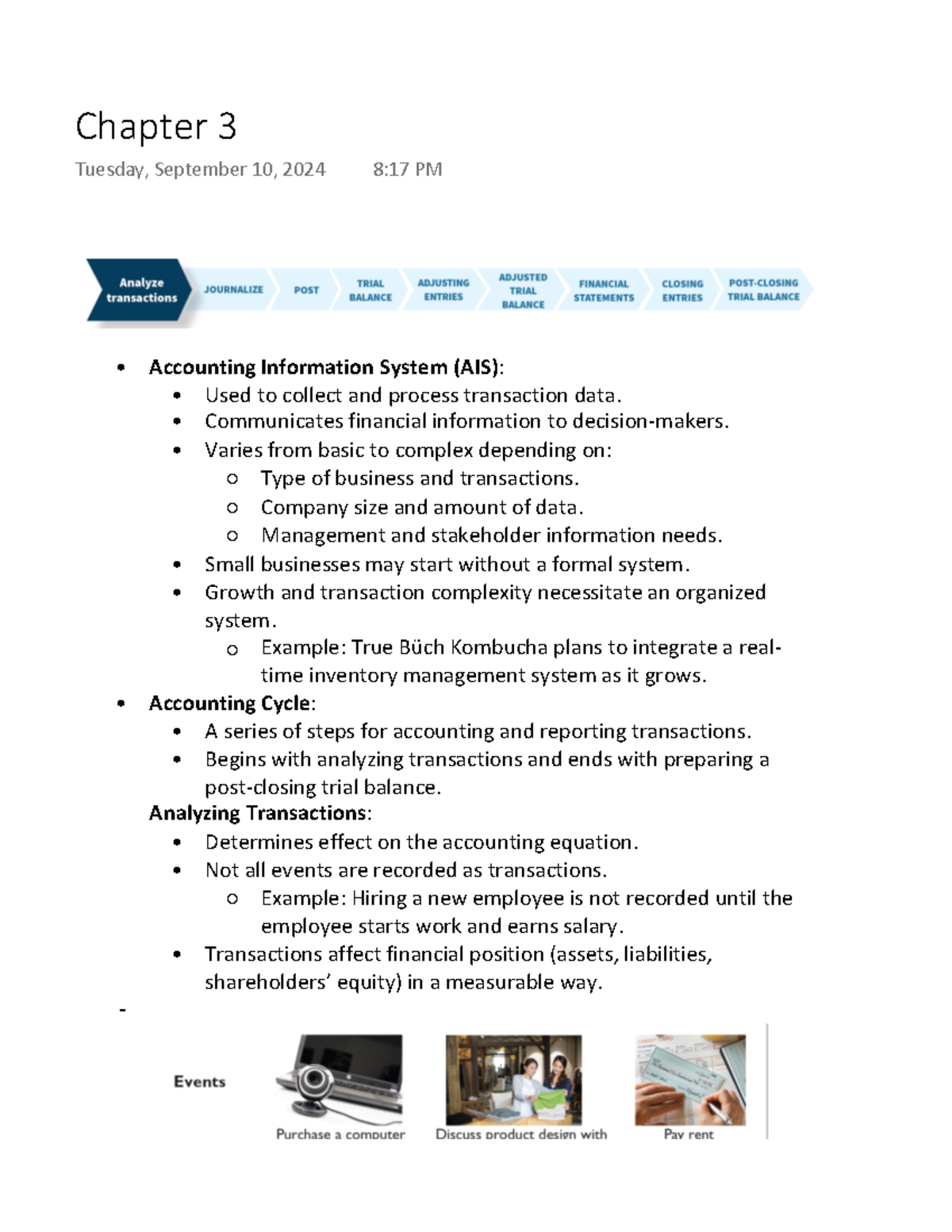 Chapter 3 - Accounting Information System (AIS): Used to collect and ...