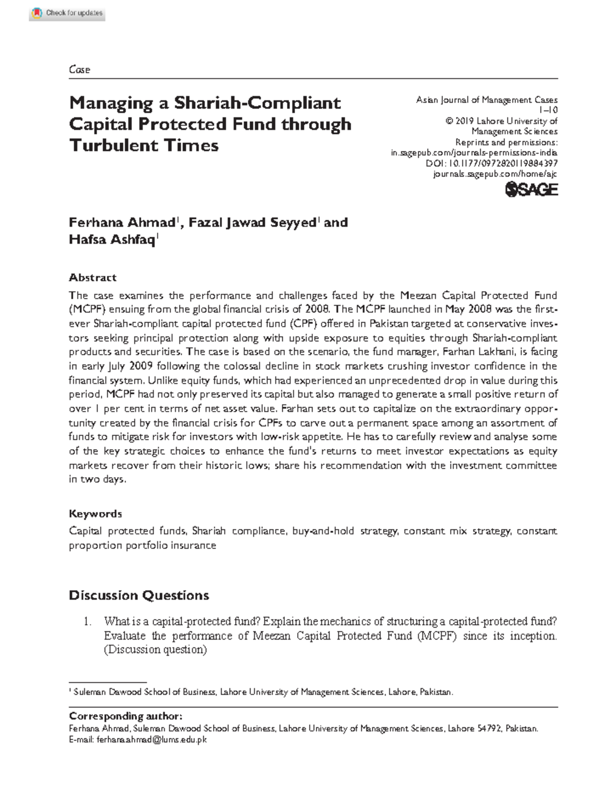 1. Hedge Fund - Notes - Case Managing a Shariah-Compliant Capital ...