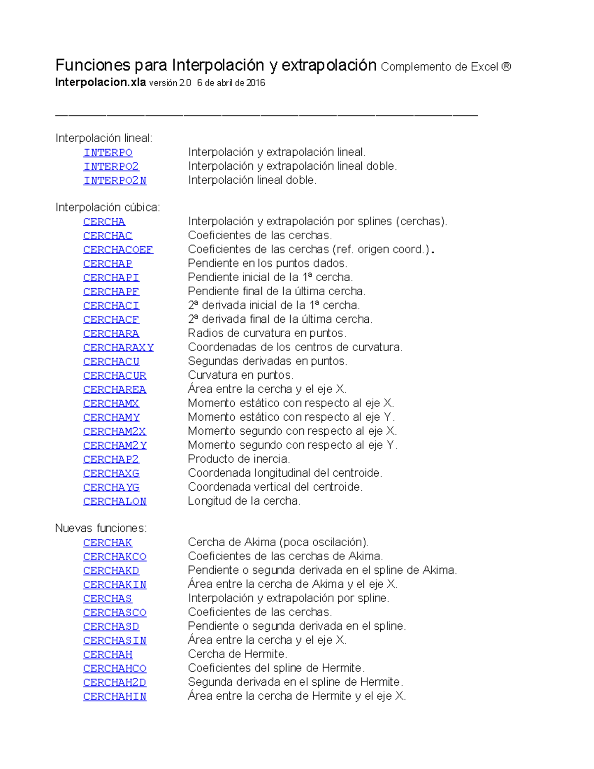 Interpolacion V 2 - Interpolación para Excel - Funciones para Interpolación y extrapolación ...