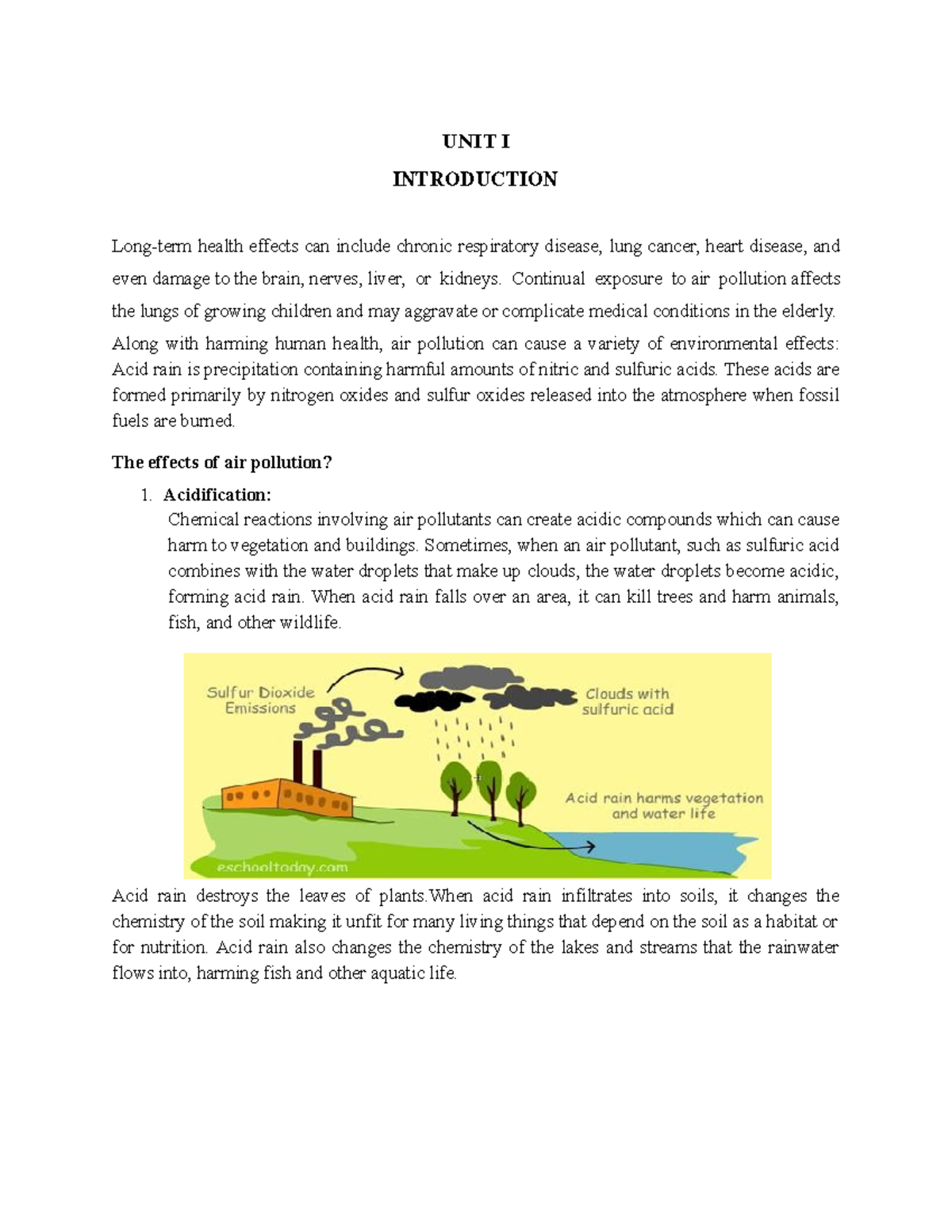 AIR Pollution AND Control - UNIT I INTRODUCTION Long-term health ...