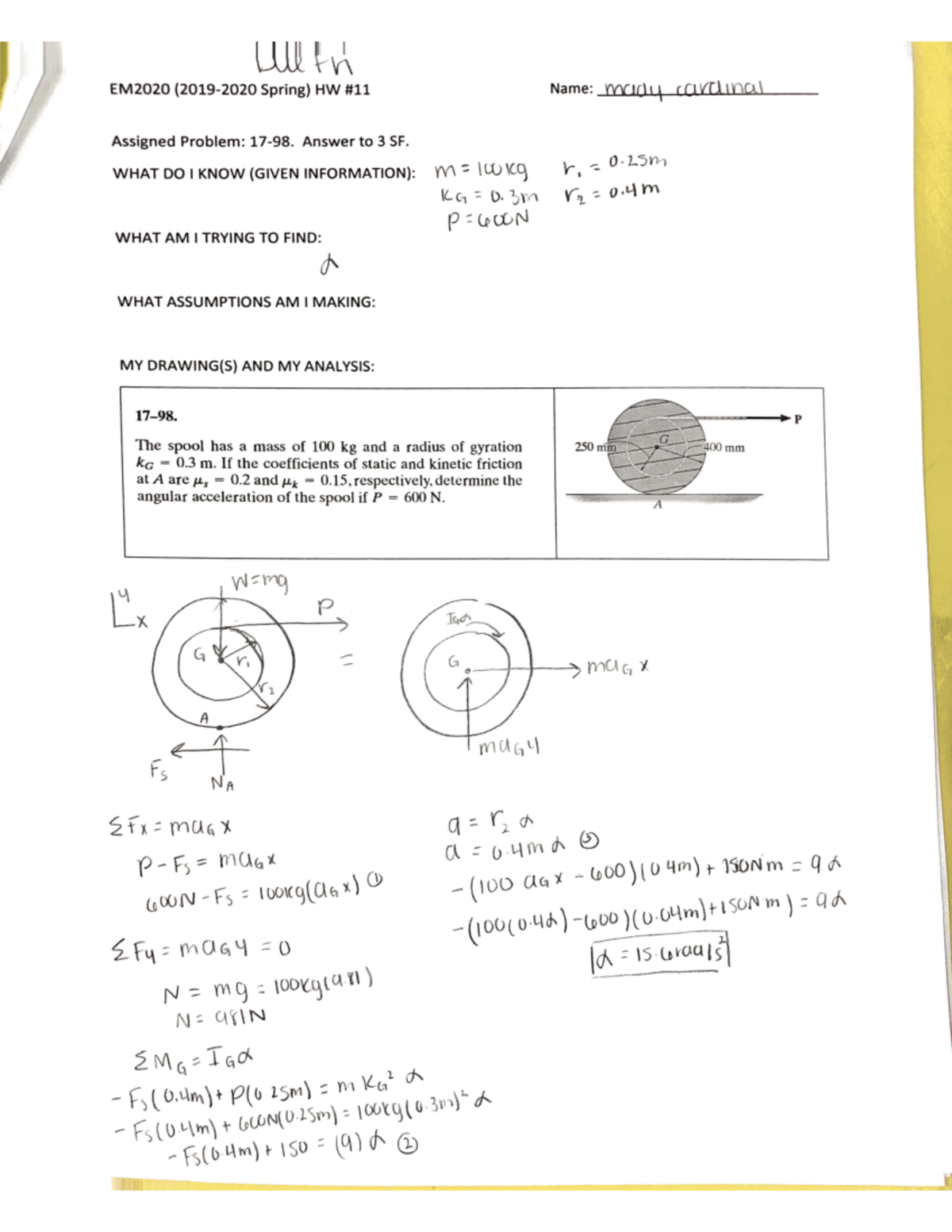 HW 11 - Homework - EM 2020 - Studocu
