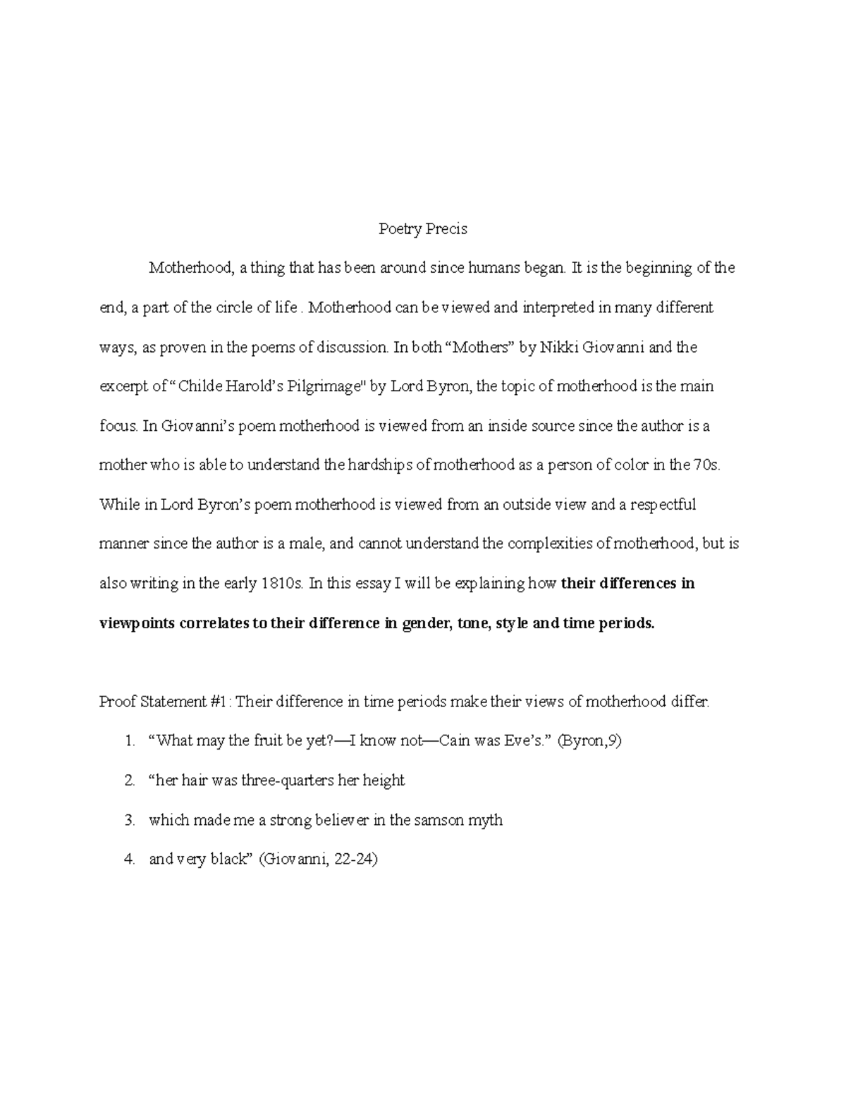 Poetry Precis - Poetry Precis Motherhood, a thing that has been around ...