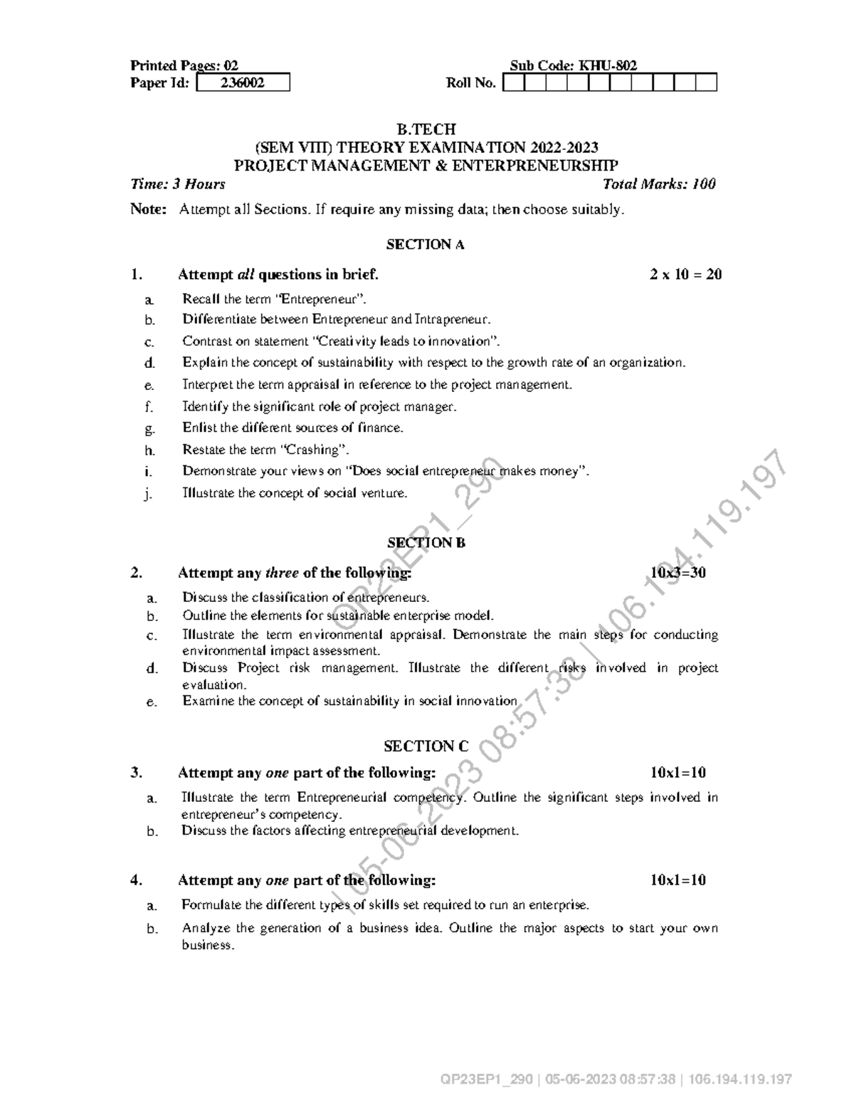 Pme paper - QP23EP1_ | 05-06-2023 08:57:38 | 106.194. QP23EP1_290 | 05 ...