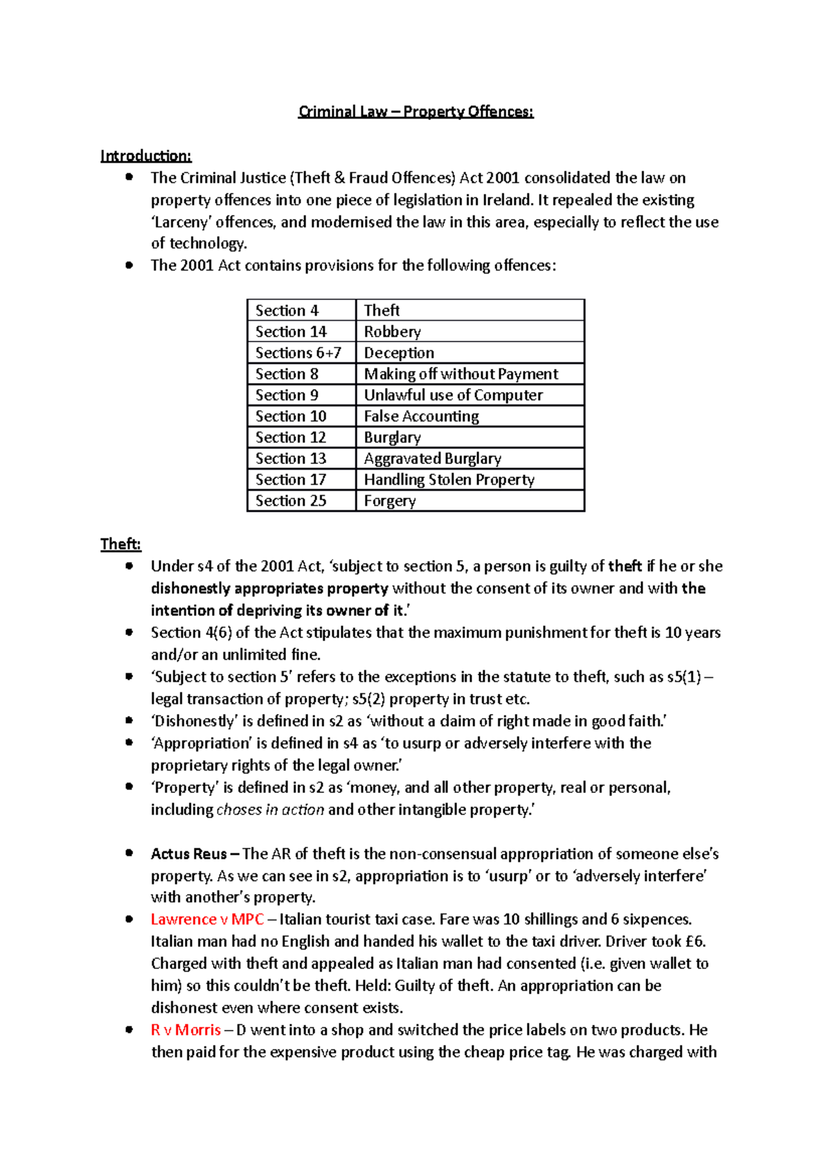 6. Property Offences - Criminal Law – Property Offences: Introduction ...