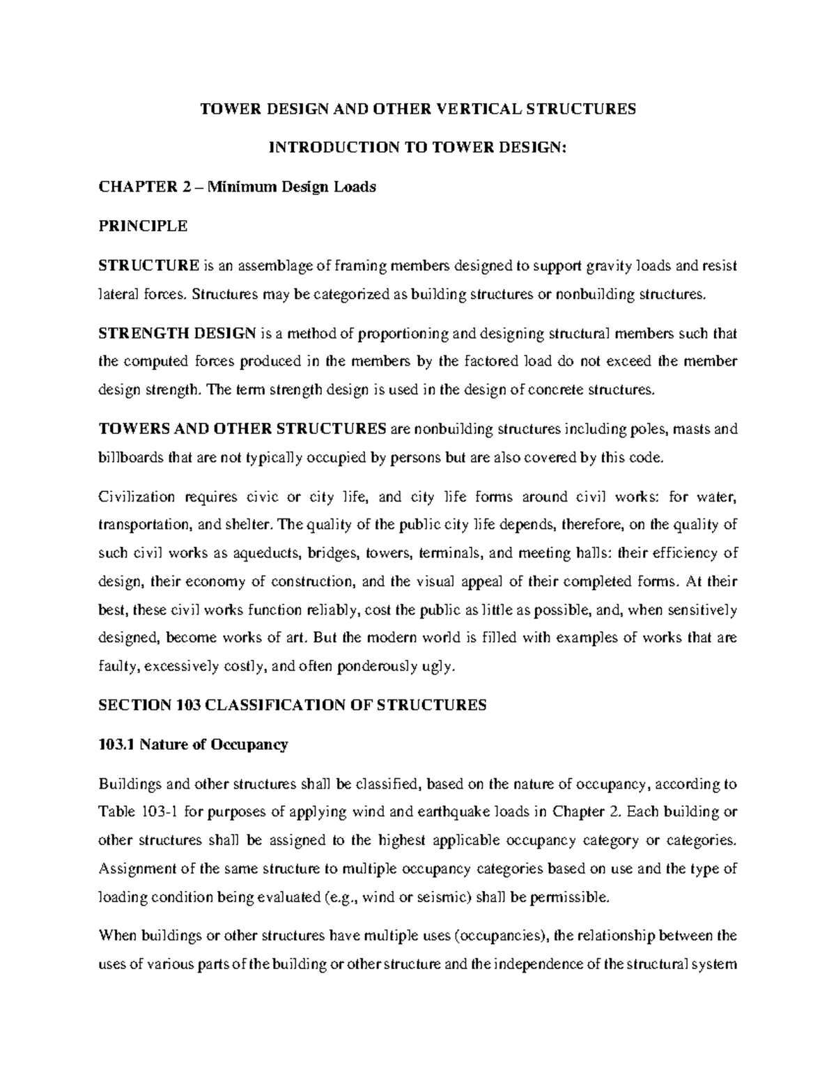 Elecs 5 QUIZ 1 - lecture - TOWER DESIGN AND OTHER VERTICAL STRUCTURES ...