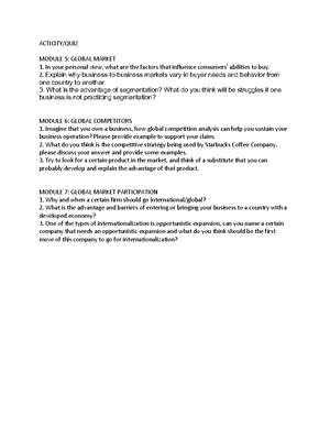 International Business and Trade Activity 2 - ACTIVITY 2 1.) Simple ...