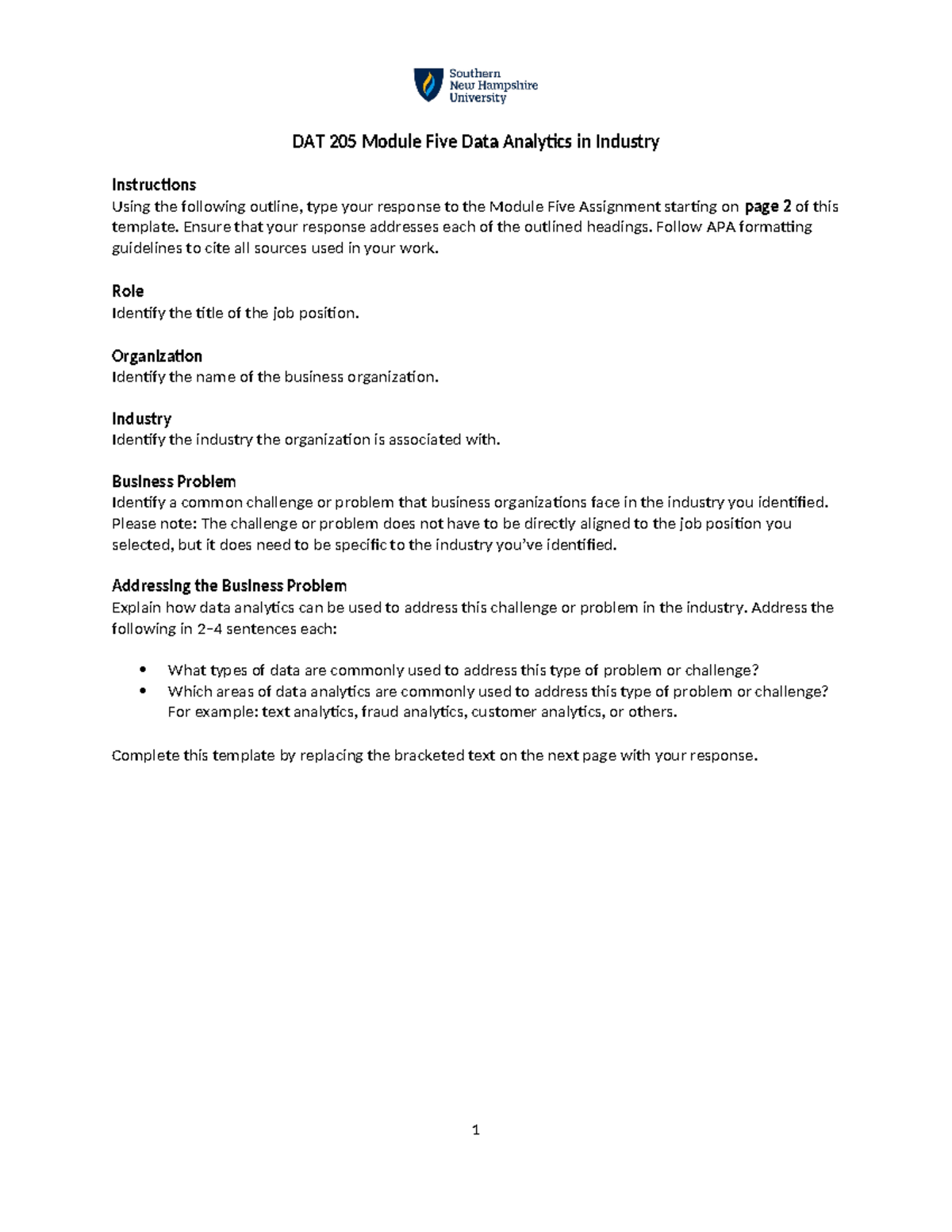 Module Five Assignment - Ensure that your response addresses each of ...