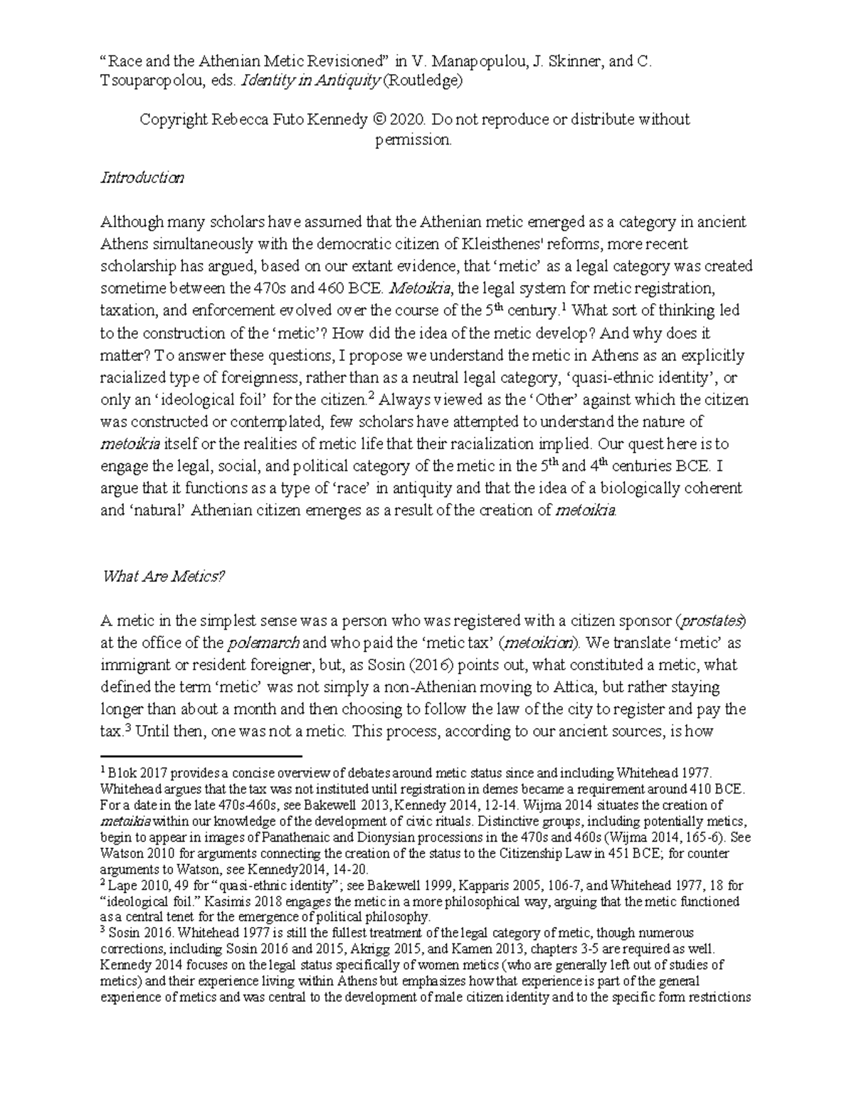 Kennedy+-+Athenian+Metics+revision - “Race and the Athenian Metic ...