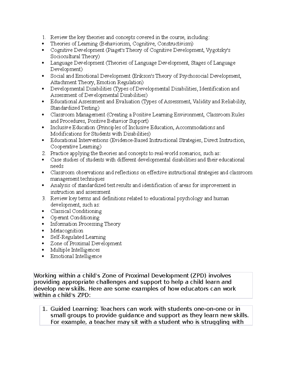 D307 Review Study Guide - Review the key theories and concepts covered in the course, including ...