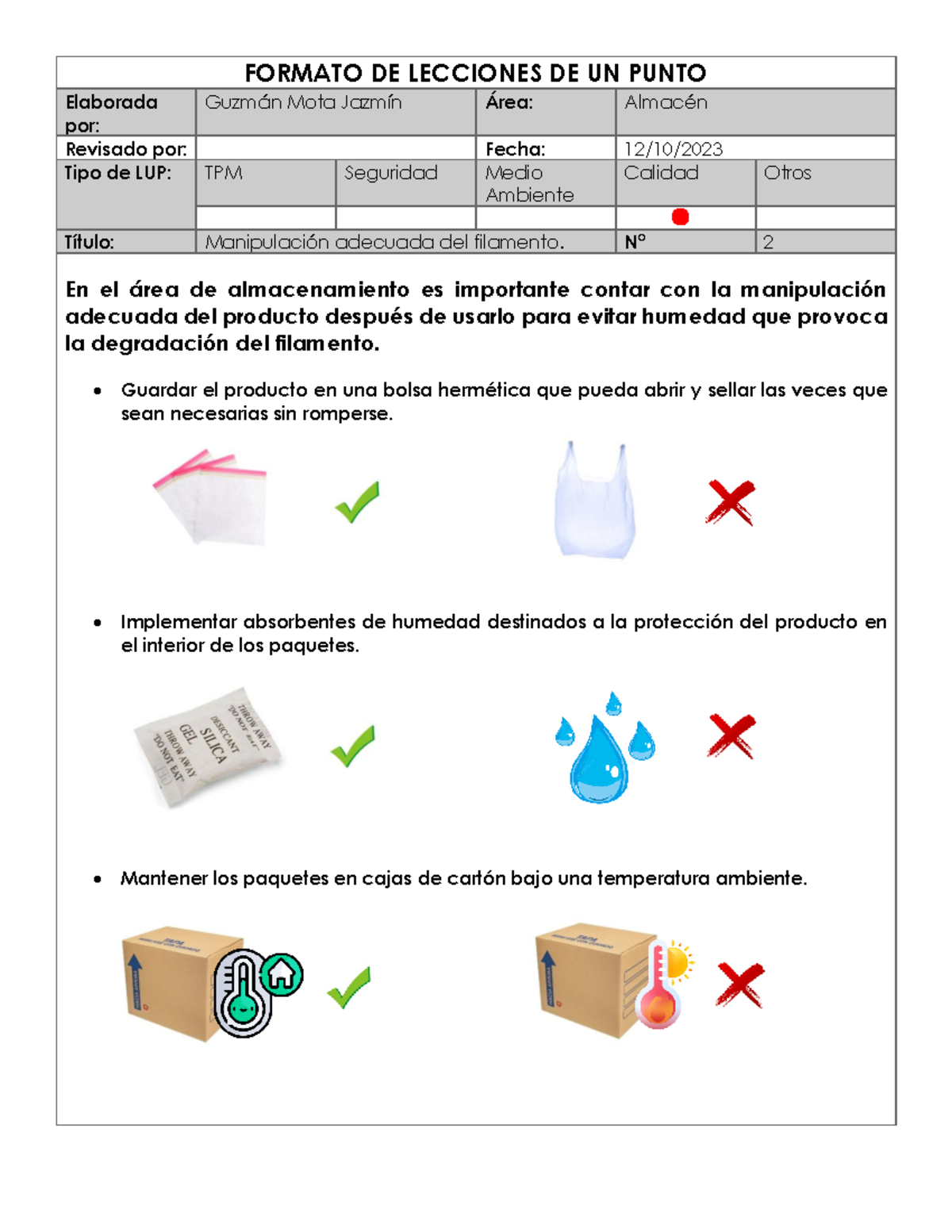 Formato DE Lecciones DE UN Punto JAZ - FORMATO DE LECCIONES DE UN PUNTO ...