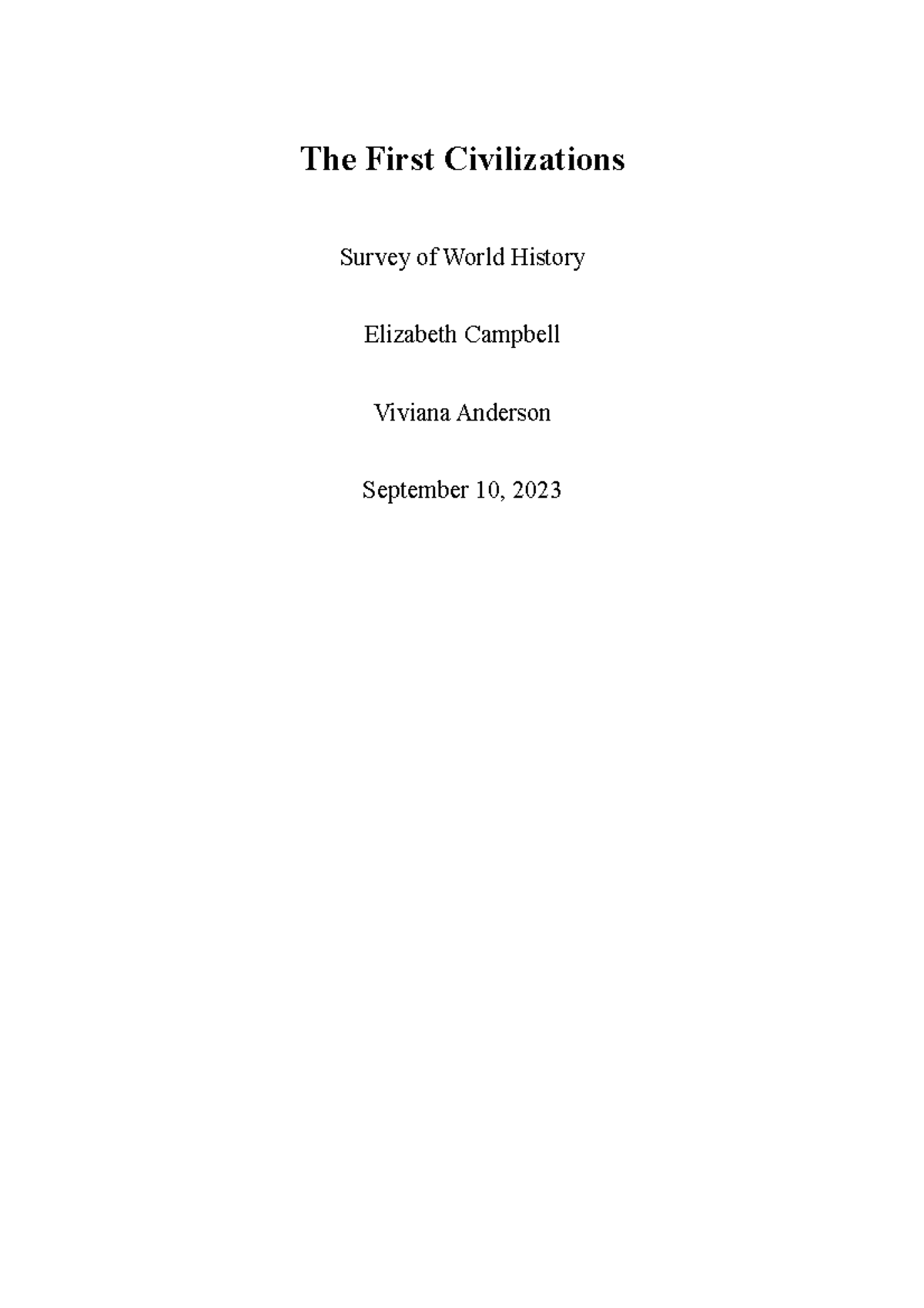 C375 Task 1.edited (1).edited - The First Civilizations Survey of World ...
