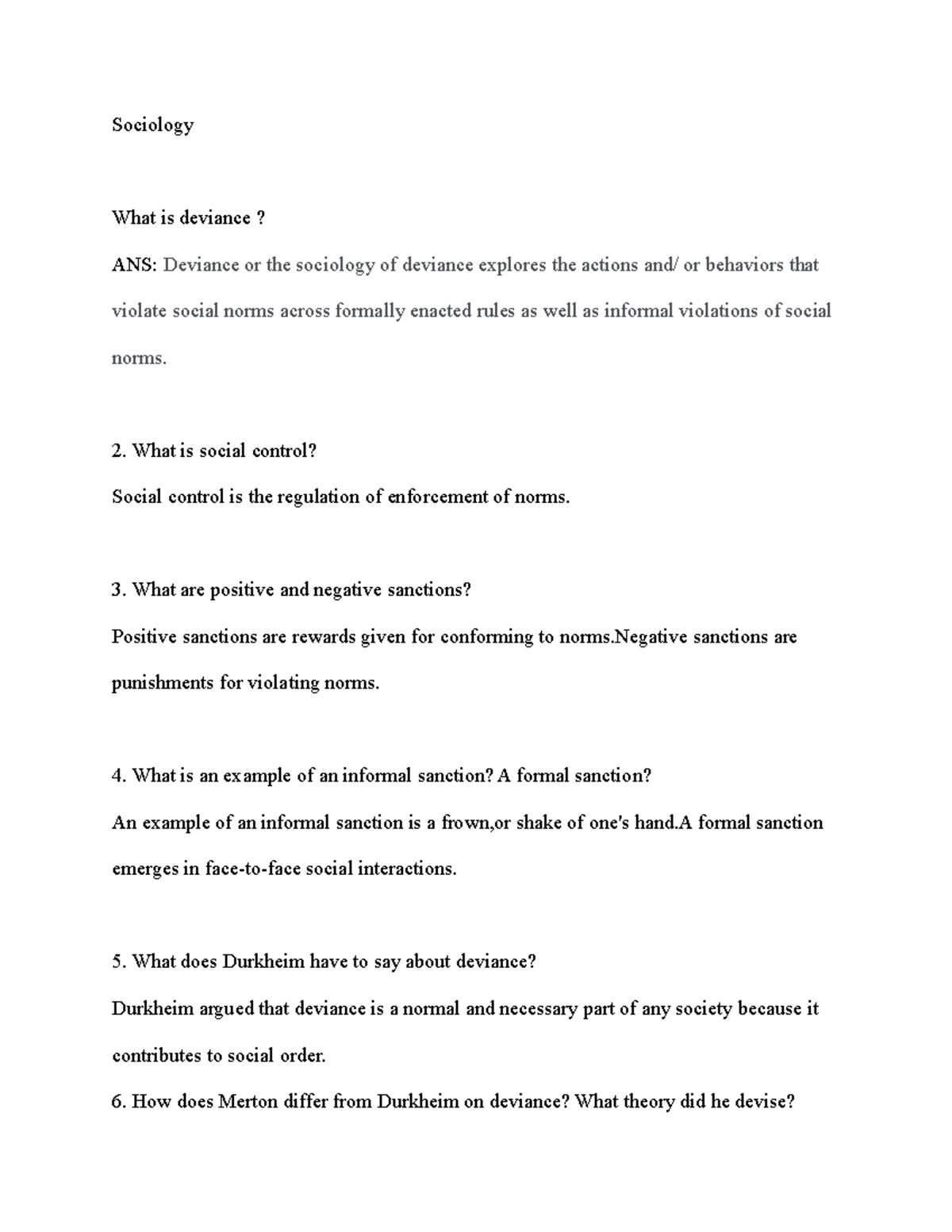 - Chapter 7-Deviance and Social Control (Pgs. 135-139) - Sociology What ...