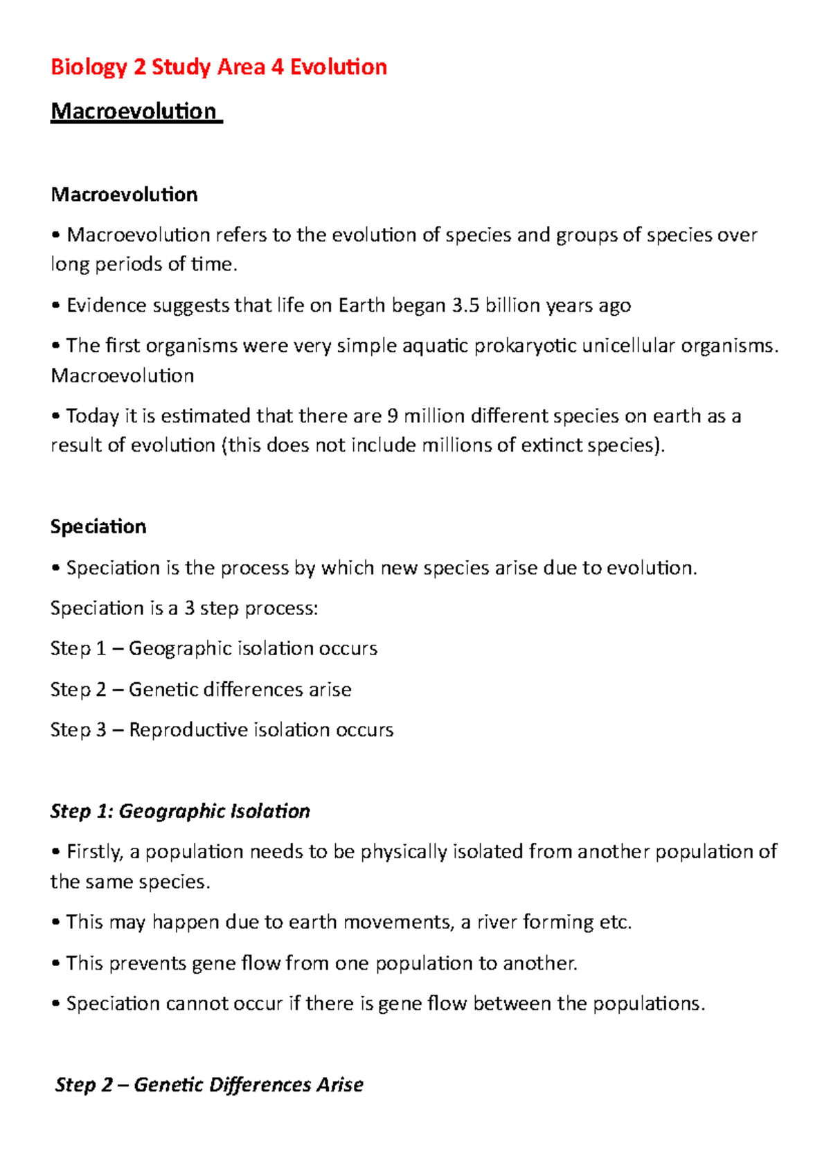 Macroevolution - Philip Lawson - Biology 2 Study Area 4 Evolution Macroevolution Macroevolution ...