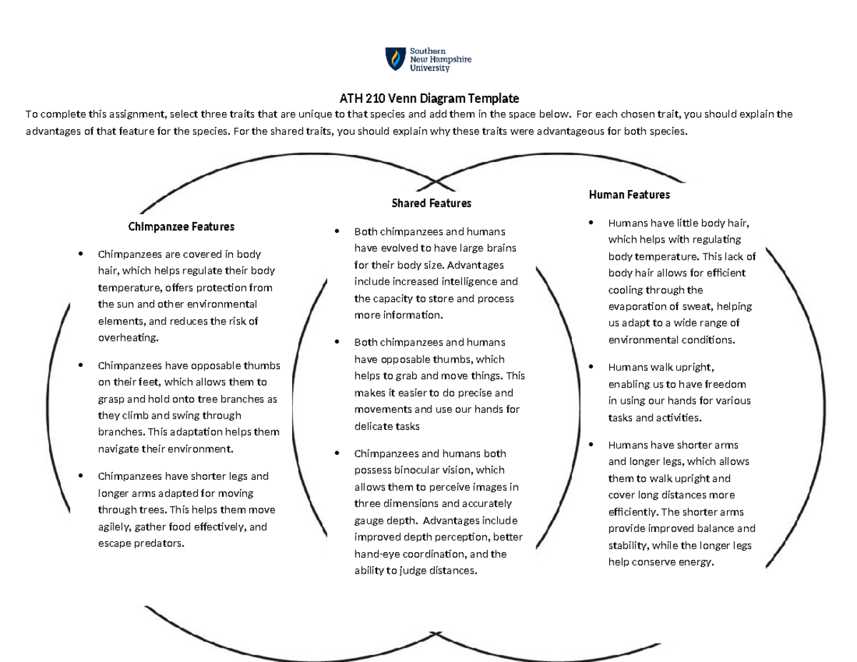 ATH 210 Venn Diagram - ATH 210 Venn Diagram Template To complete this ...