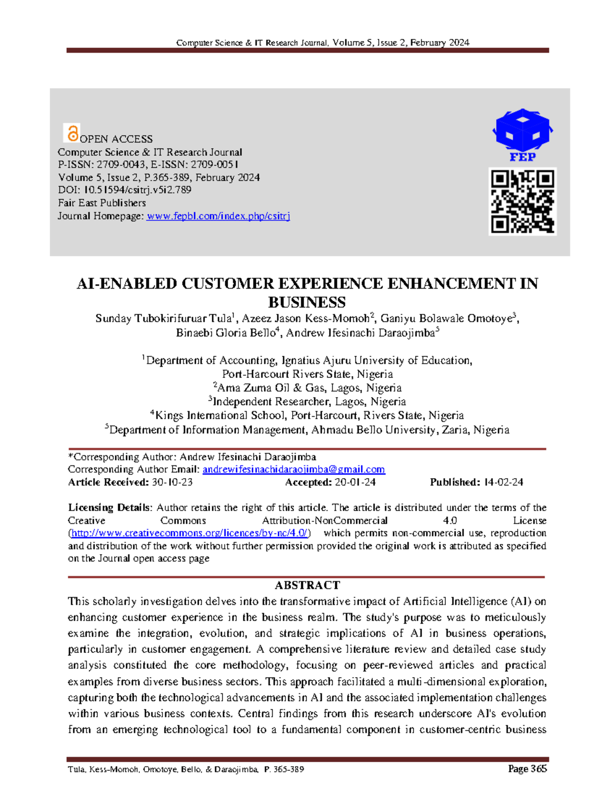 789-Article Text-2249-1-10-20240213 - AI-ENABLED CUSTOMER EXPERIENCE ...