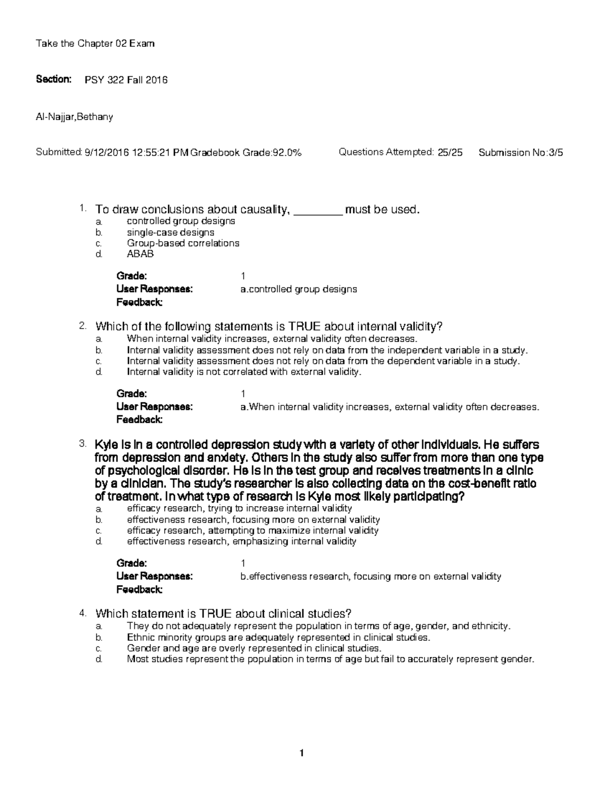 My Psych Lab - Abnormal Psych - Ch2 MPL 92% - Take the Chapter 02 Exam ...