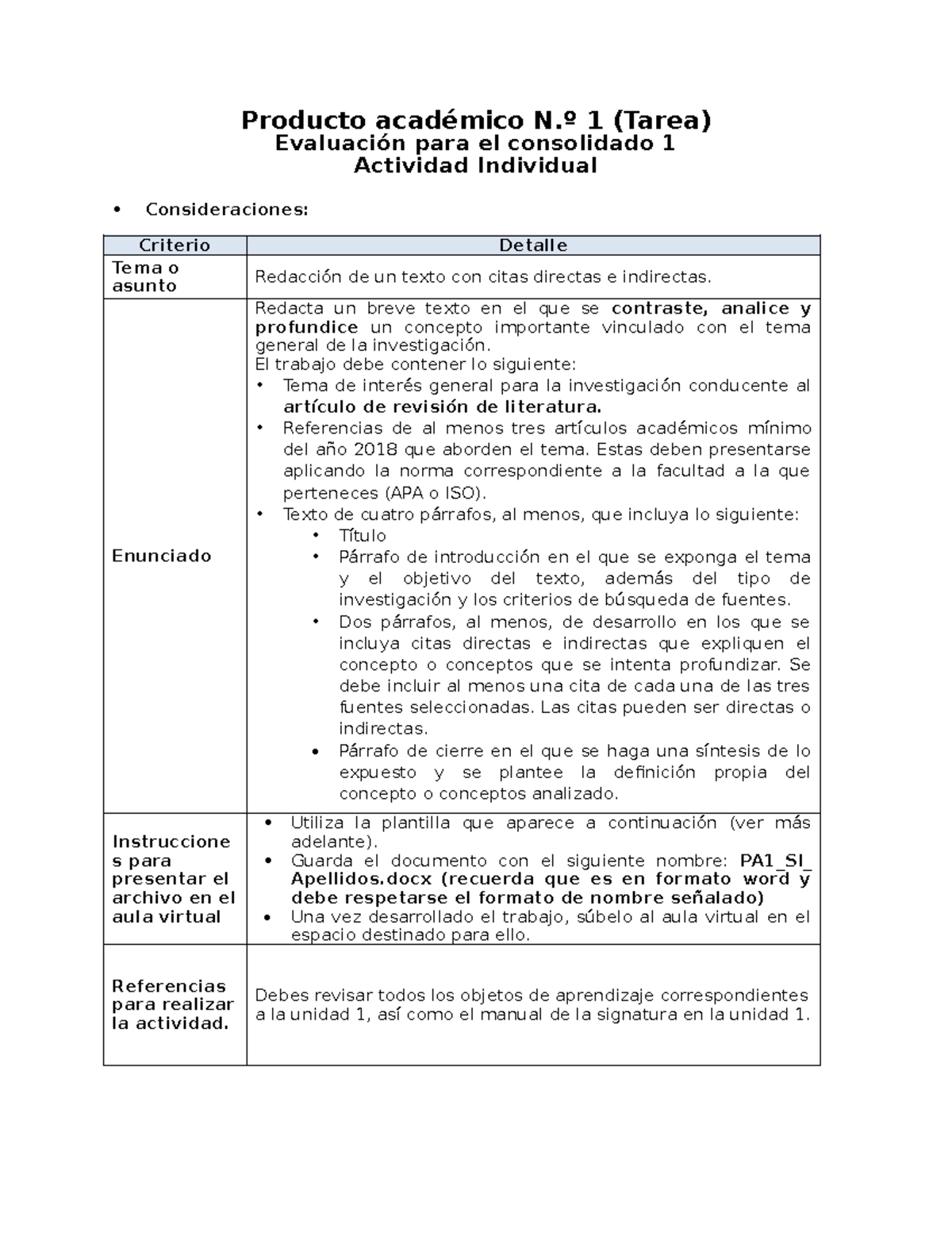 Seminariodeinvestigación-PA01 - Producto académico N.º 1 (Tarea) Evaluación para el consolidado ...