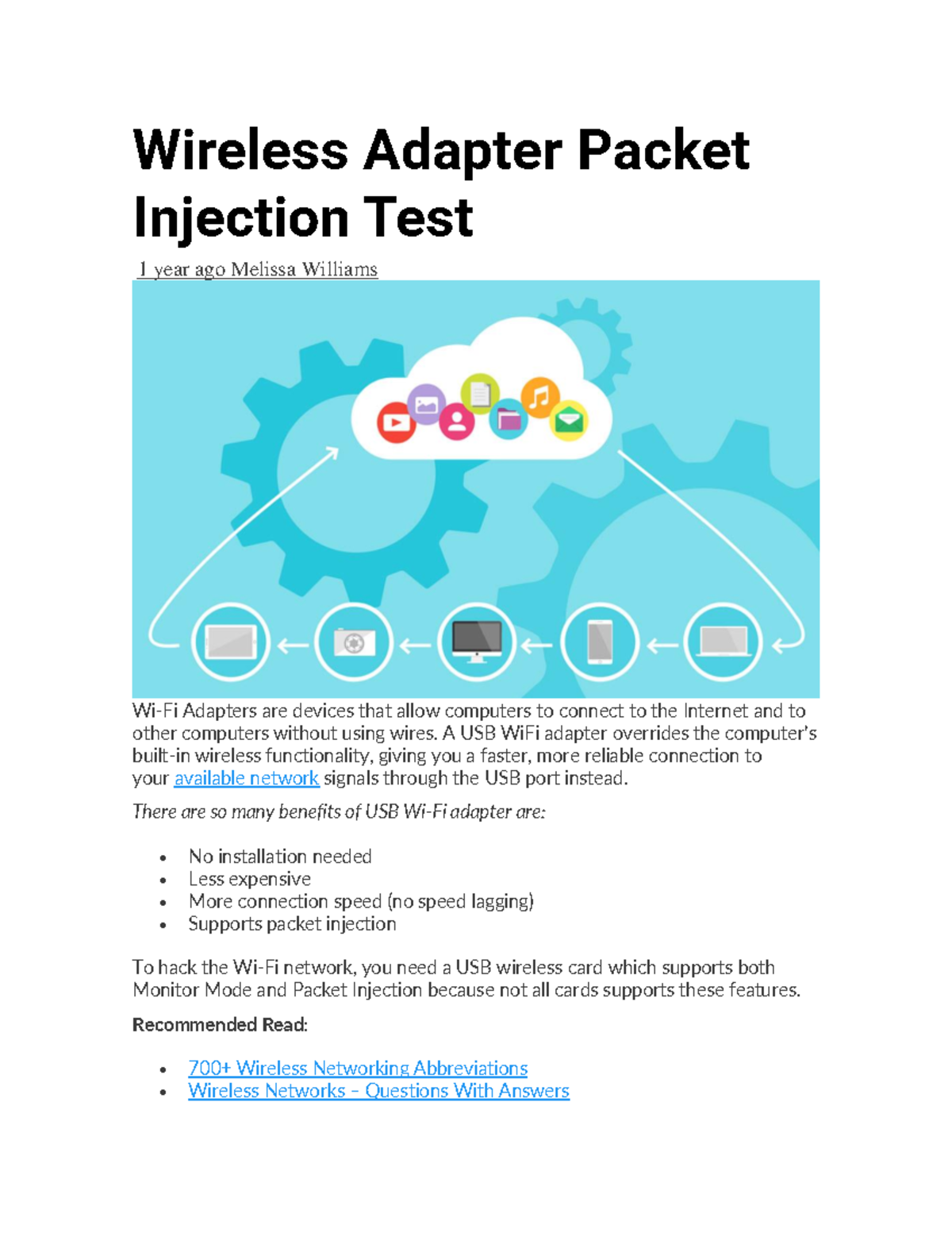 Wireless Adapter Packet Injection Test - Wireless Adapter Packet ...
