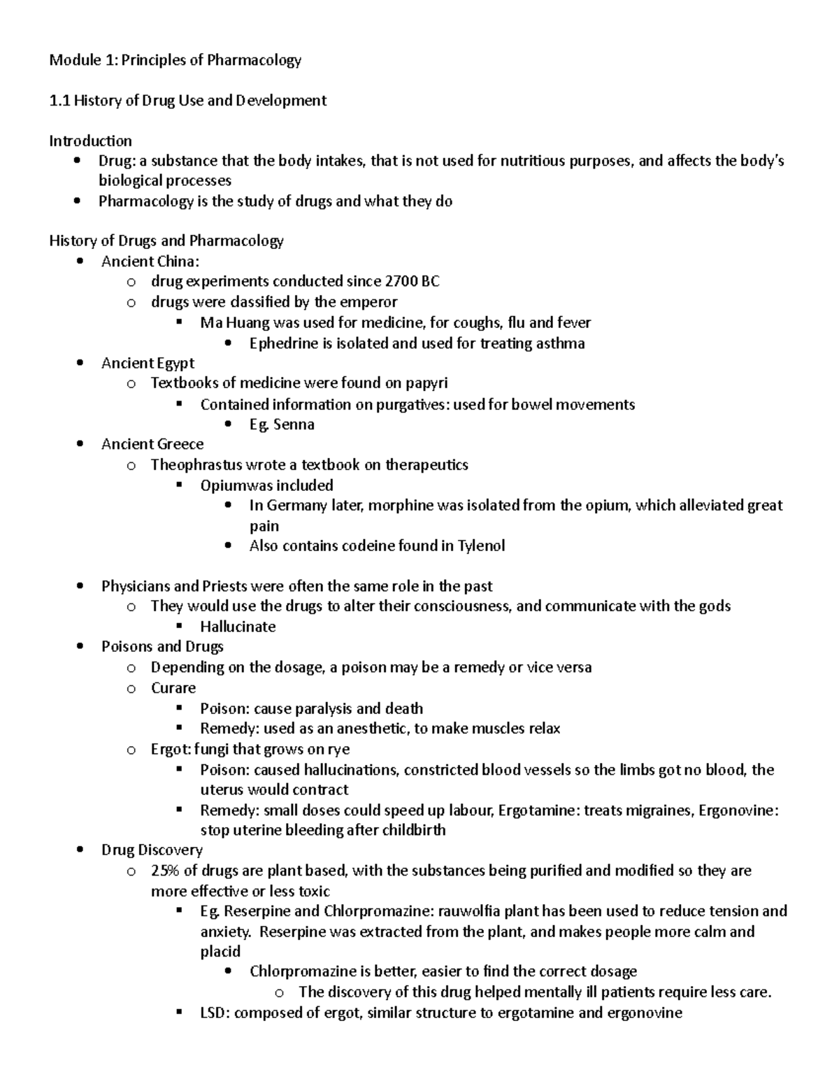 Module 1: Introduction to Pharmacology - Module 1: Principles of ...