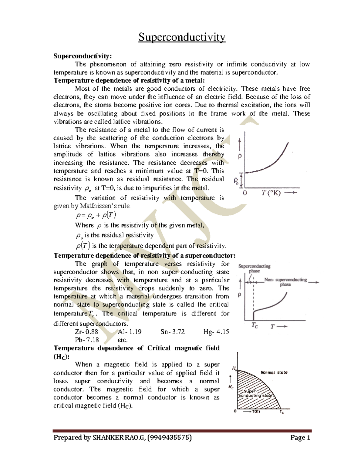 bphys202 superconductivity VTU pdf - Superconductivity Superconductivity: The phenomenon of ...