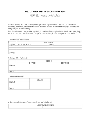 Harmony Worksheet - MUS 121 - Studocu