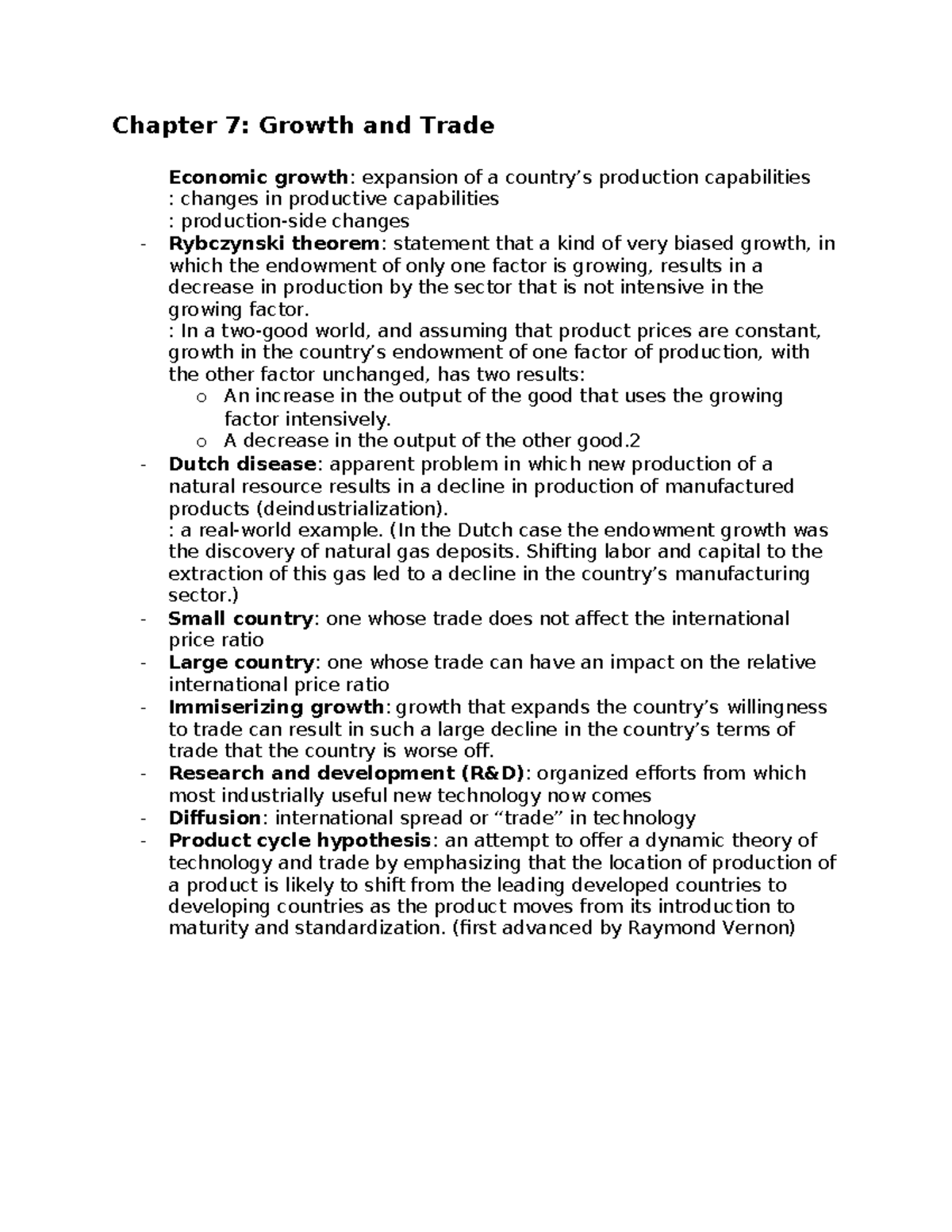 ITI Chapter 7 - Chapter 7: Growth and Trade Economic growth: expansion ...