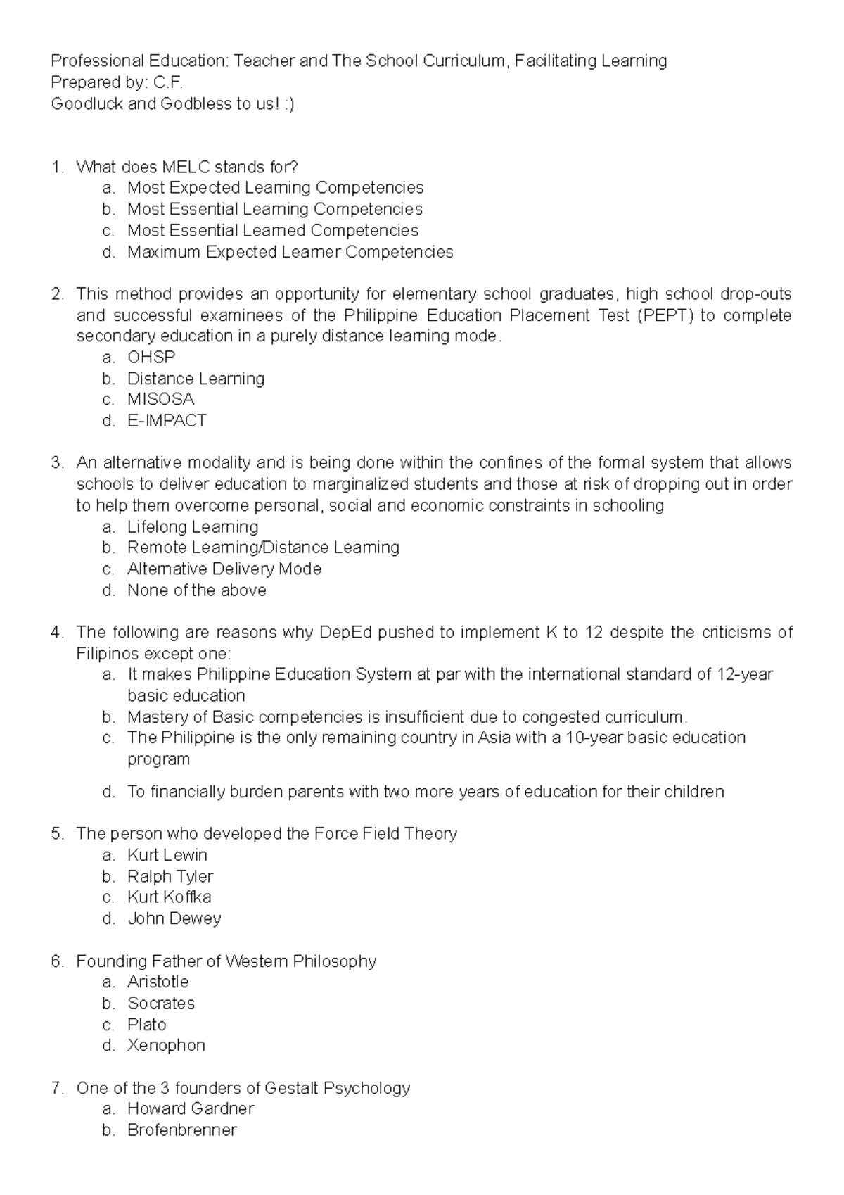 Professional-Education - Professional Education: Teacher and The School ...