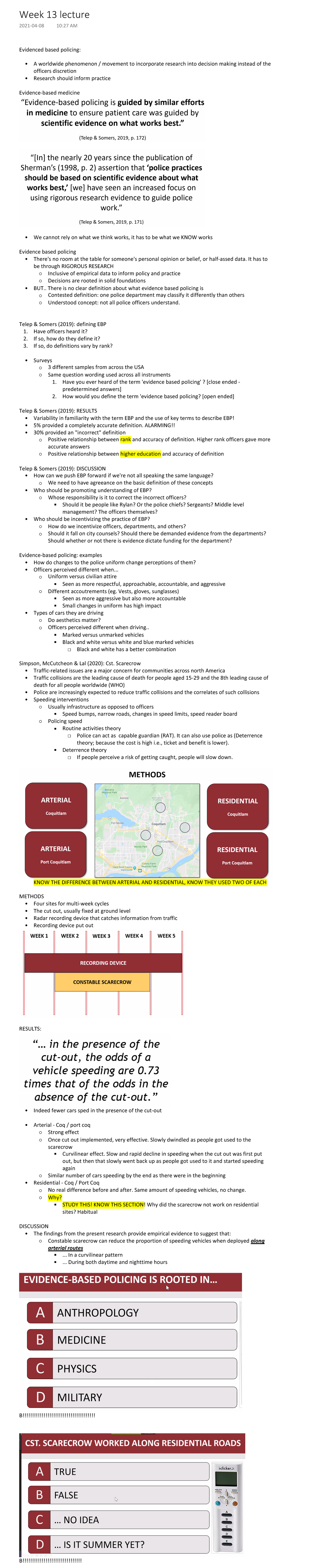 Week 13 lecture - Simpson - Evidenced based policing: A worldwide phenomenon / movement to - Studocu